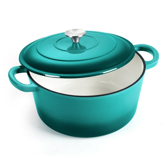 Davivy 6QT Oval Domed Lid Cast Iron Bread Oven Red - Walmart.com