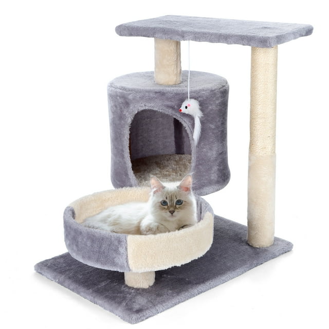 Free Shipping! Coliware Cat Tree, Small Gray Cat Tower for Indoor Cats ...