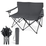 Coliware Oversized Foldable Camping Chair, Double Seat Folding Camp ...