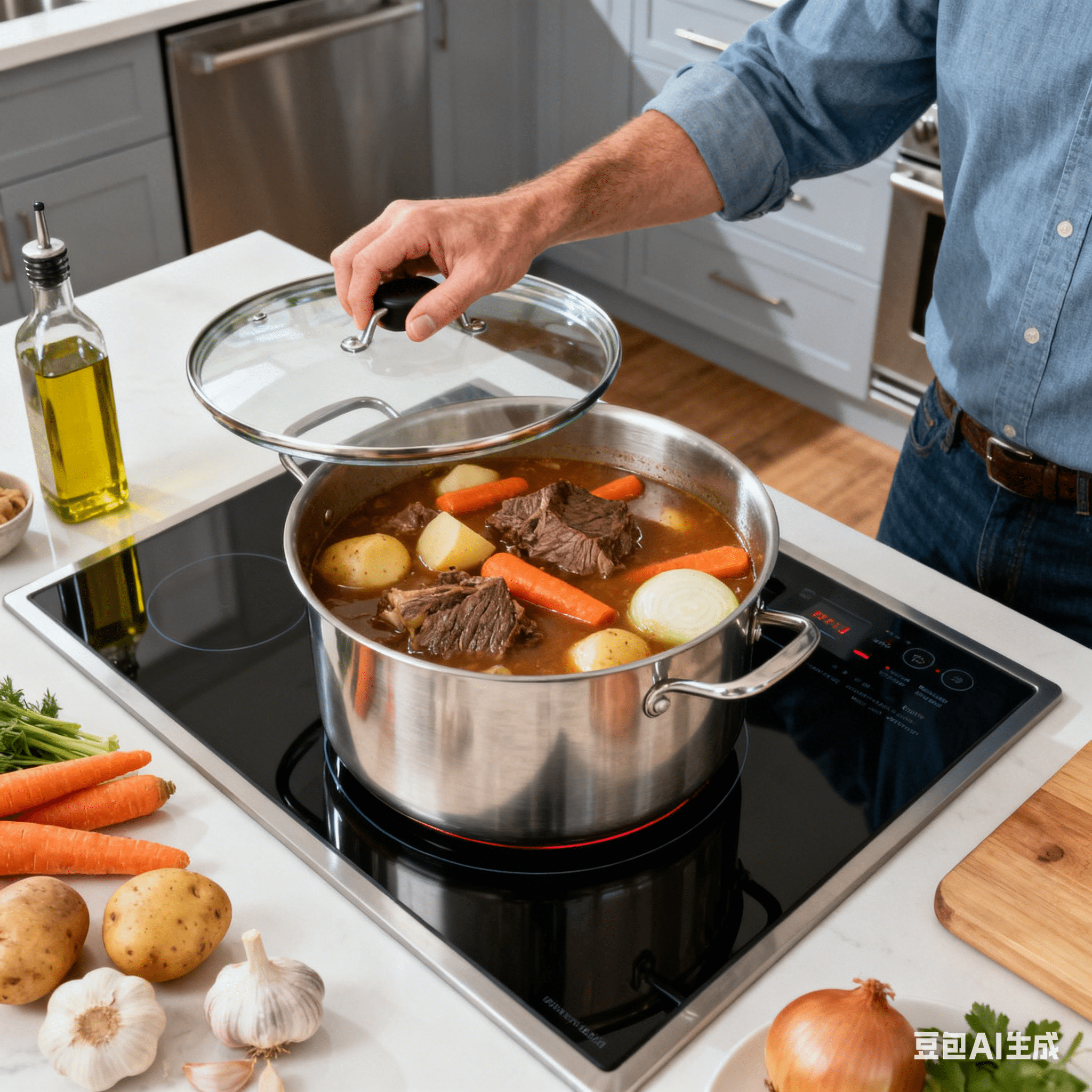 Coliware Stainless Steel 12-Quart Stock Pot with Glass Lid, Food-Grade ...
