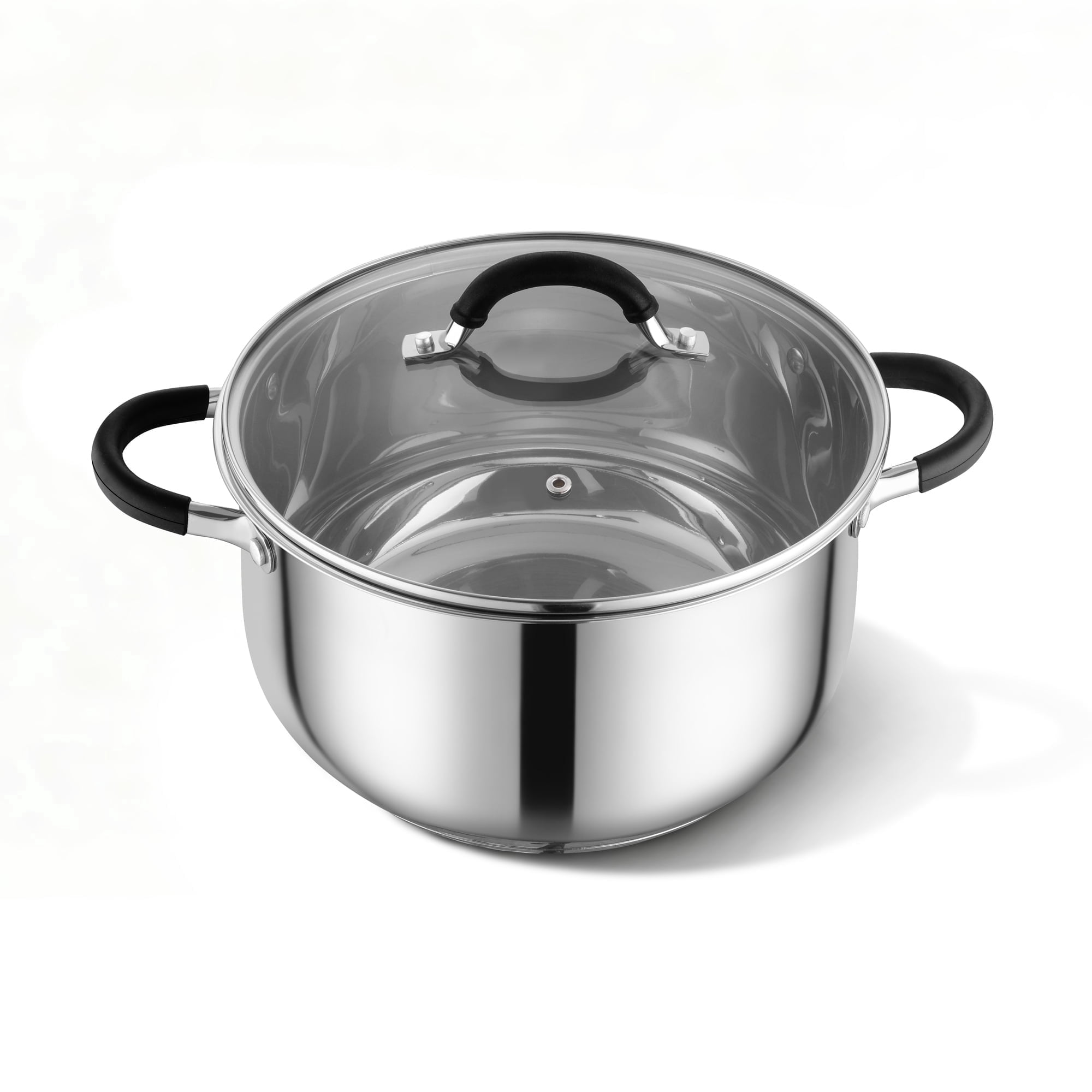 Coliware Stainless Steel 8-Quart Stock Pot with Glass Lid, Food-Grade ...