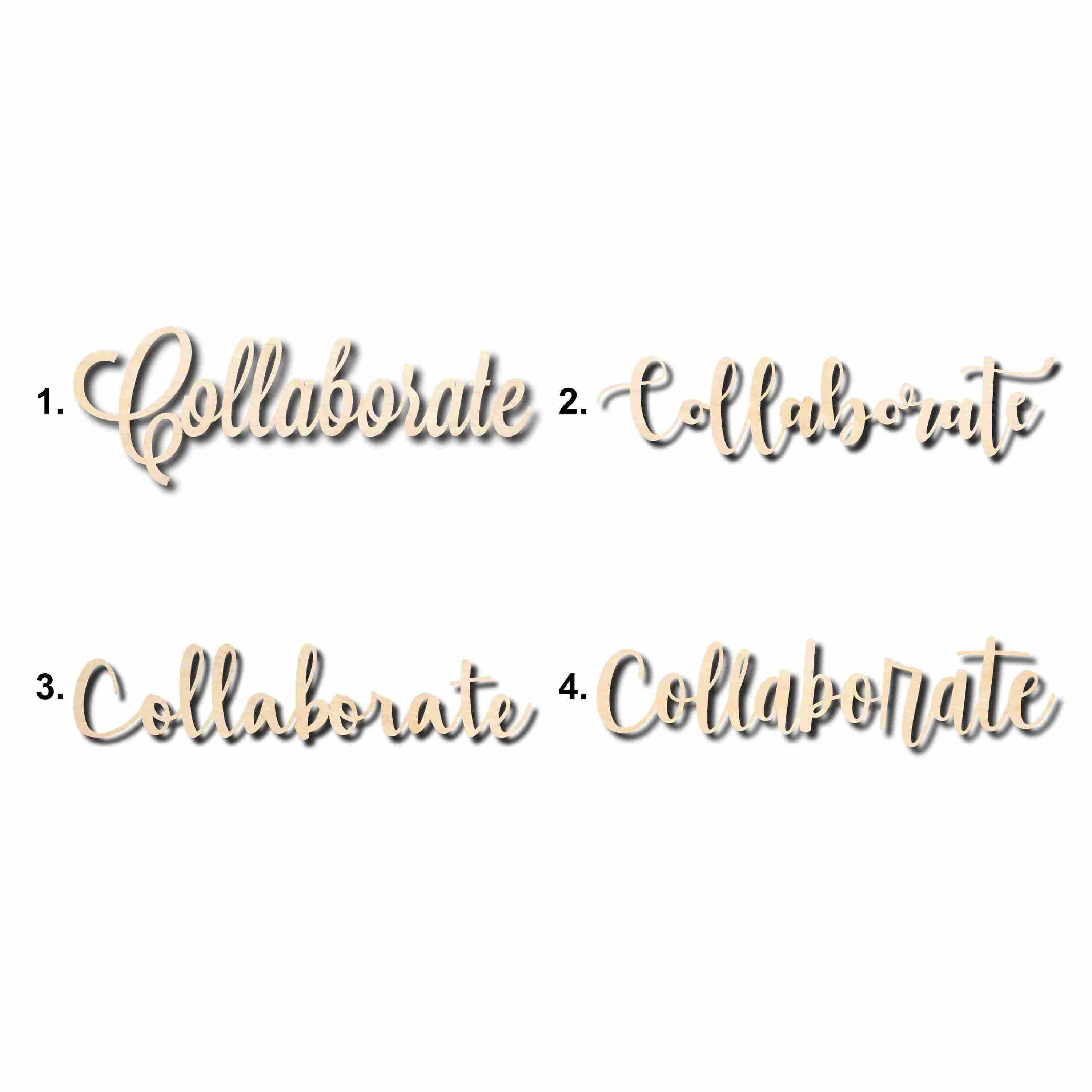 Collaborate Sign Unfinished Wood Cutout Home Decor DIY Option 1- 12 ...