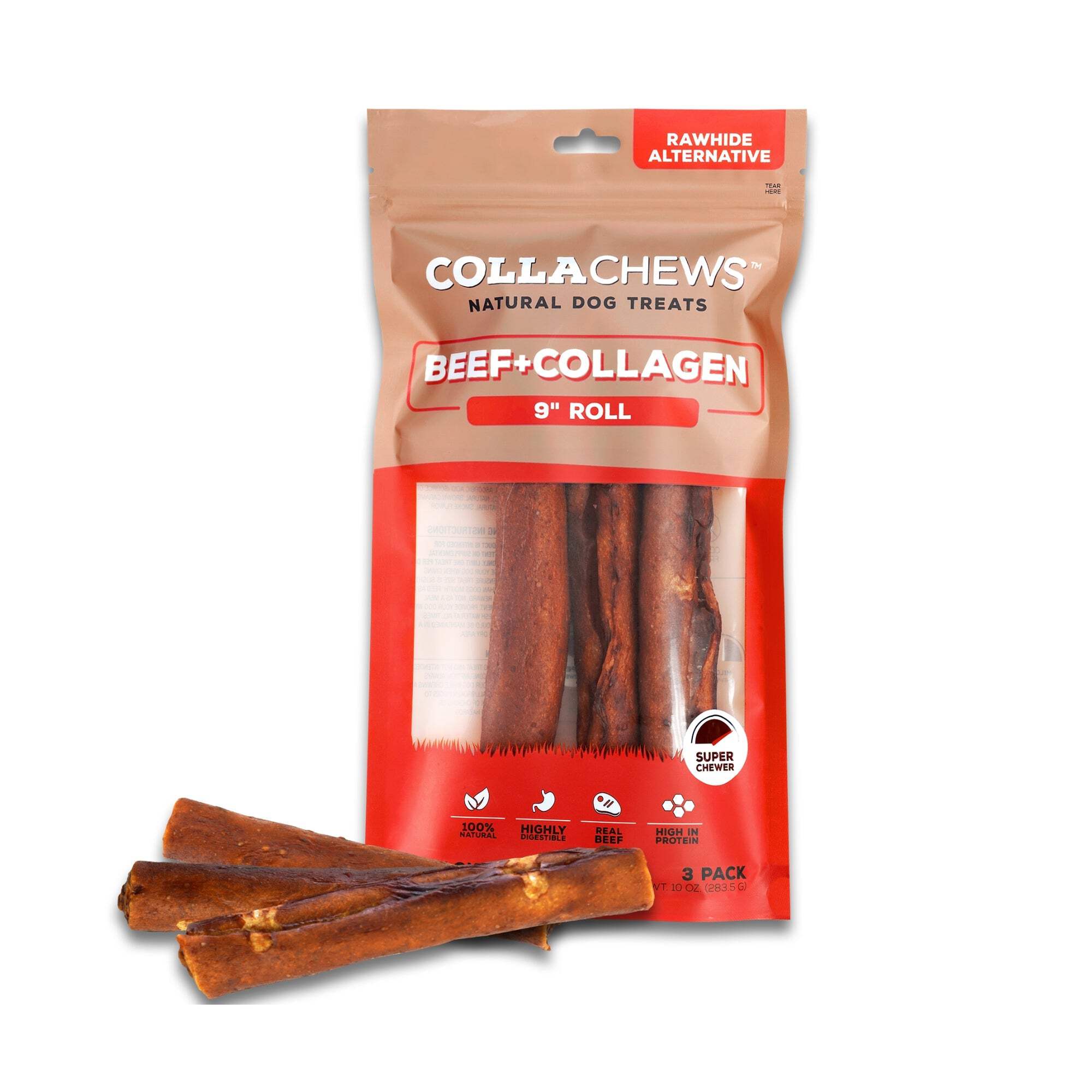 Collachews Collagen Roll Dog Treat - Beef - Case of 15 - Walmart.com