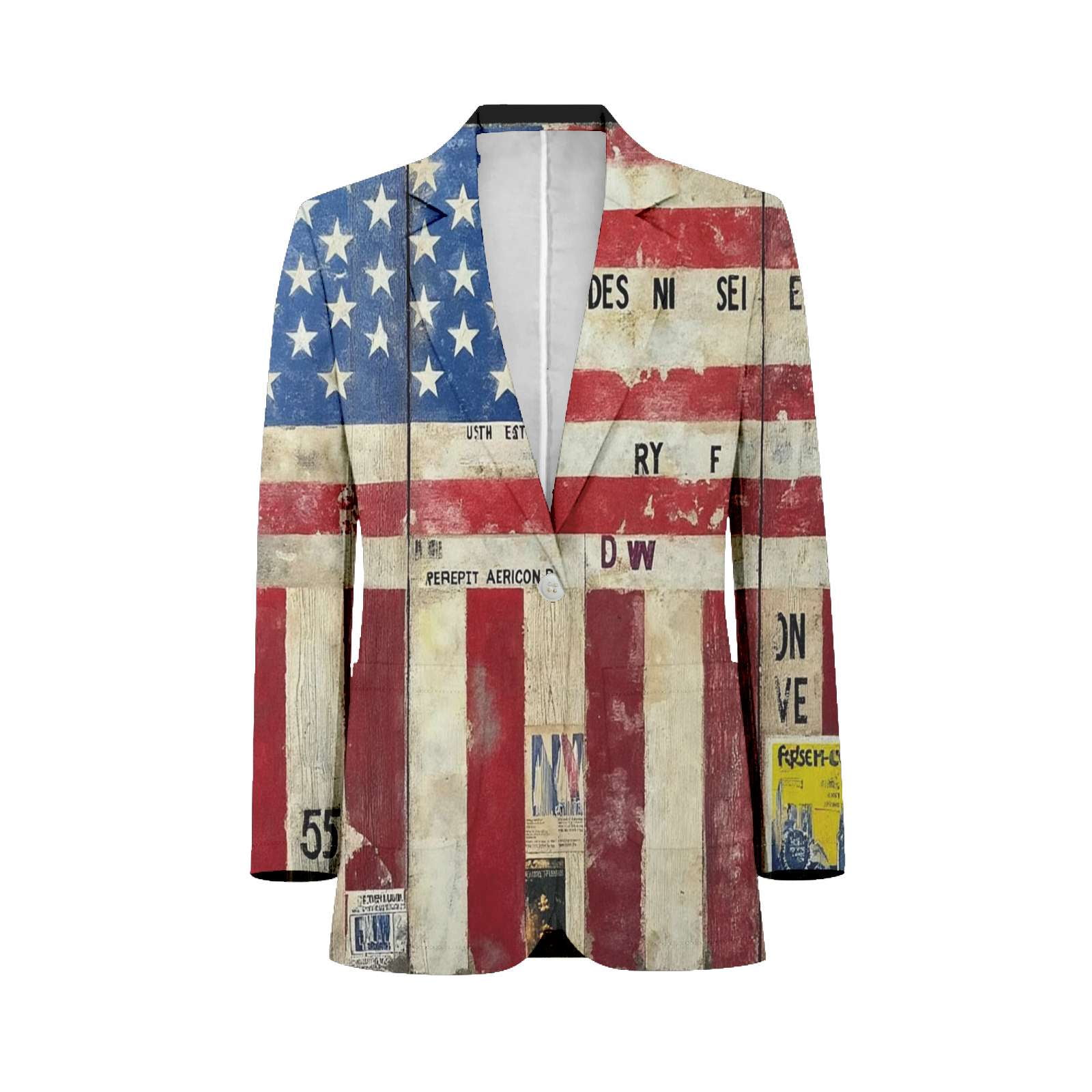 Collage American Flag Art Customized Men's Suits full man Shawl Collar ...