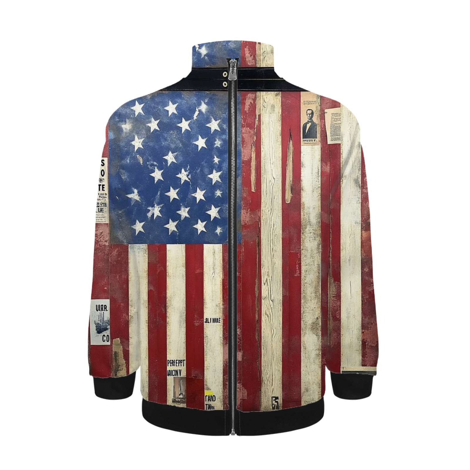 Collage American Flag Art Jacket Men's Street Cool Long Sleeves Coat ...