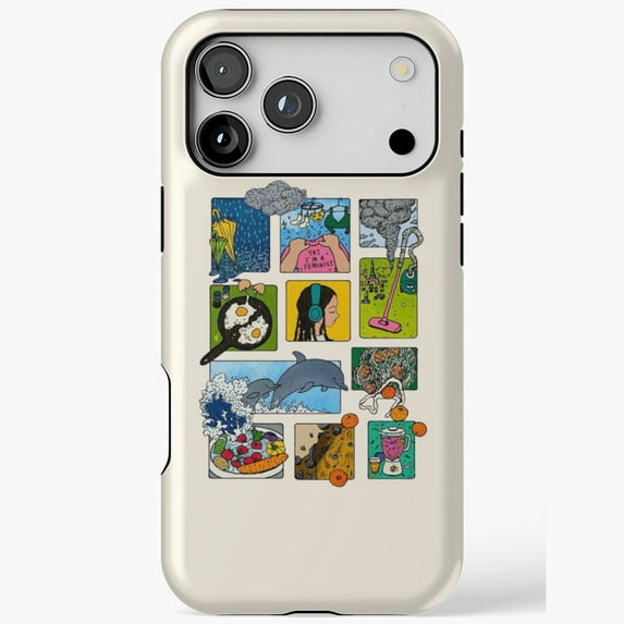 Collage Art Daily Life Abstract Panels Phone Case Compatible iPhone 17 ...