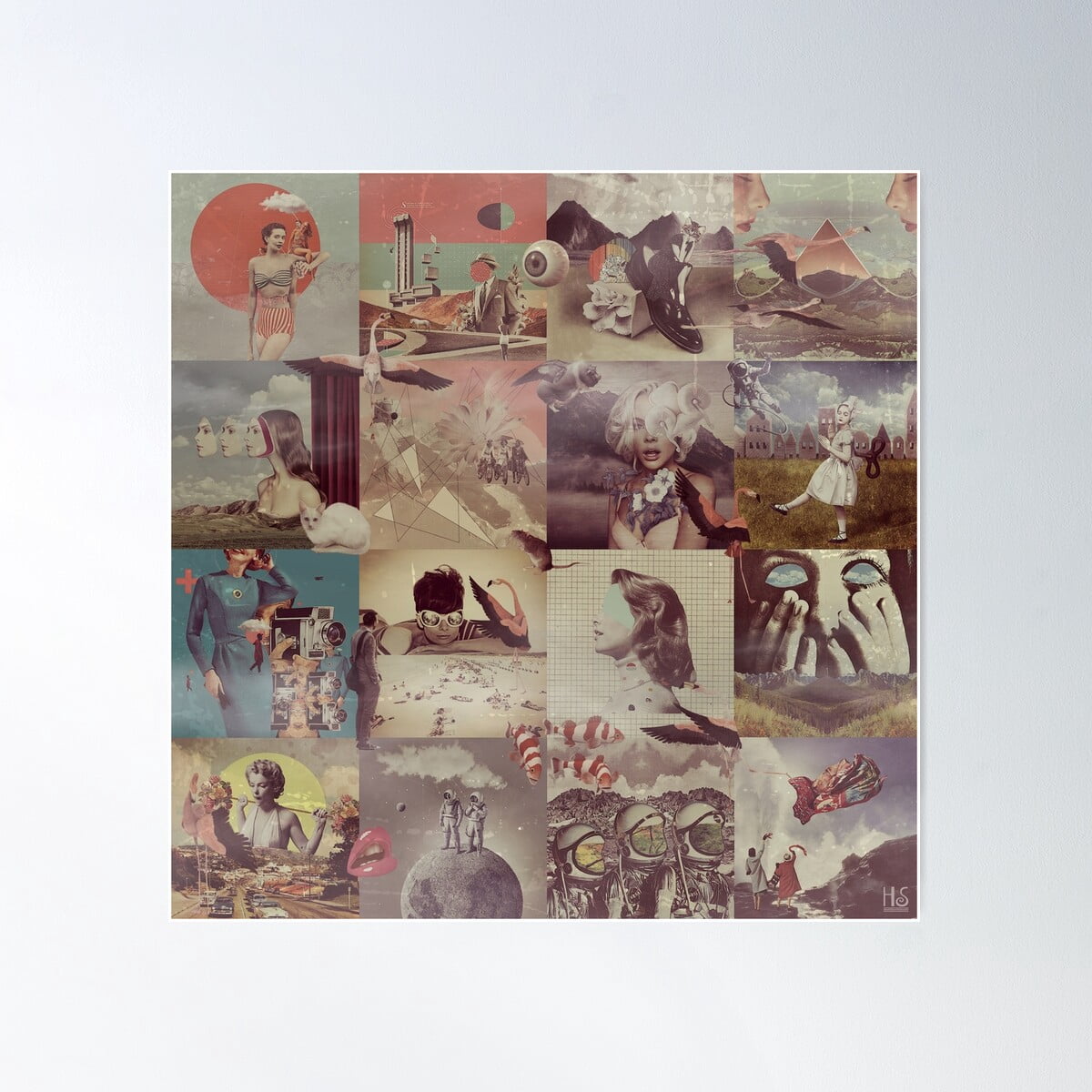 Collage Collage Poster Wall Art, Modern Wall Decor For Living Room ...