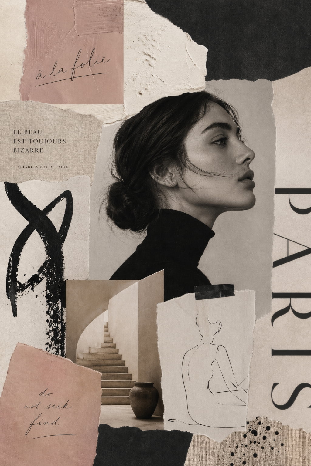 Collage Fashion Portrait Poster - À La Folie Modern Art | Gift Ideas ...