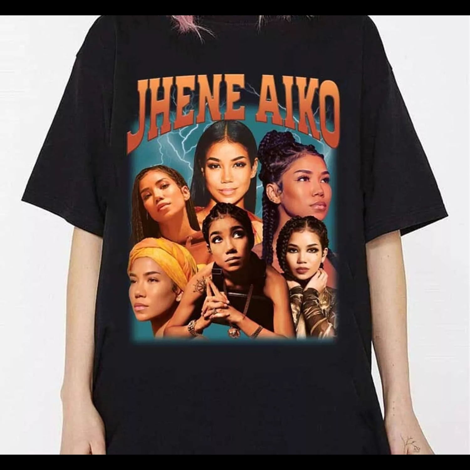 Collage Jhene Aiko Retro T-shirt Black Cotton Tee All Sizes - Walmart.com