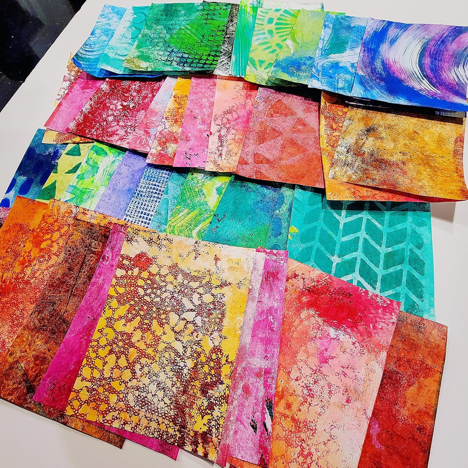 Collage Papers 40 A5 Hand painted Scrapbook Supplies Pack for Art ...