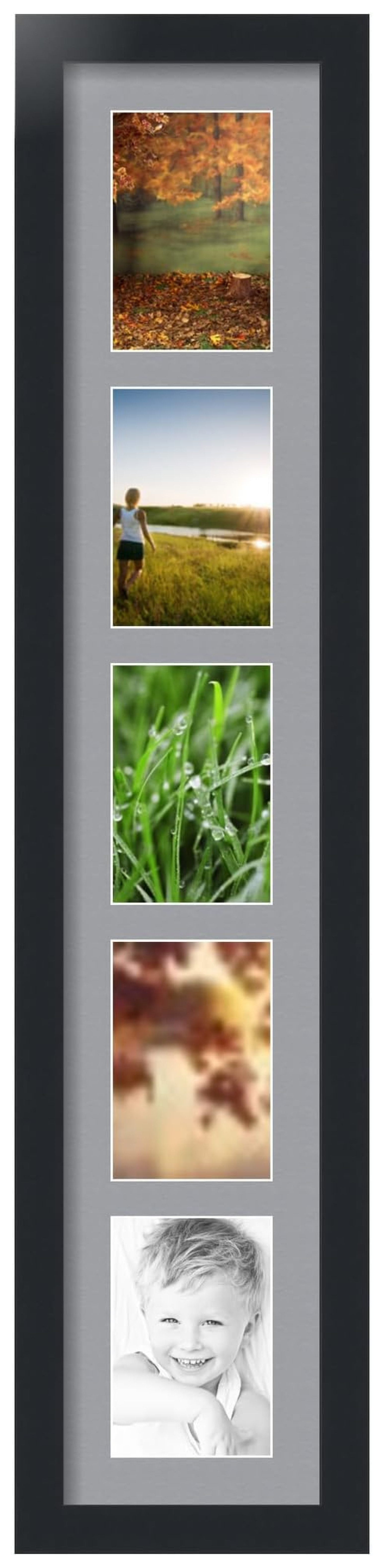 Collage Photo Frame Single Mat with 5-4x6 Openings with Black Frame and ...