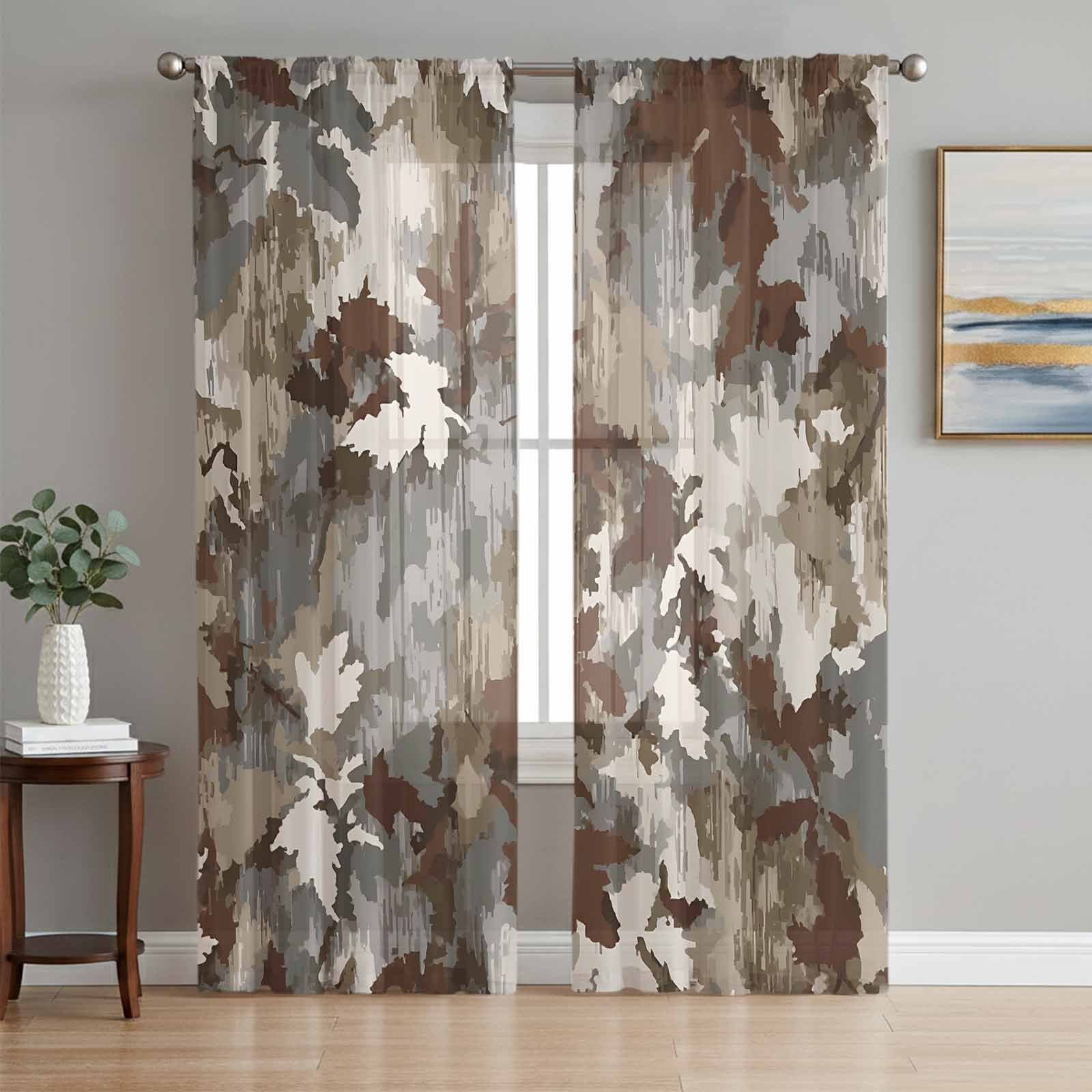 Collage Sheer Curtains for Living Room Bedroom, Abstract Artistic ...