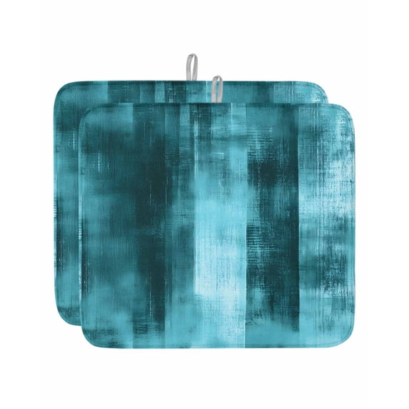Collage Theme Dish Drying Mat 16x18 inch Vintage Blue Oil Painting ...
