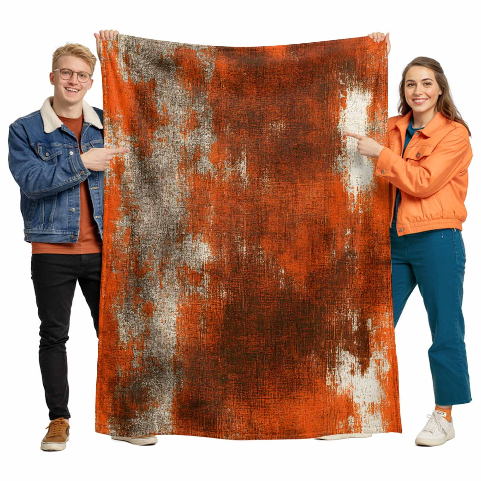 Collage Theme Flannel Blanket for Bed,Travel and Camping, Retro Red Oil ...