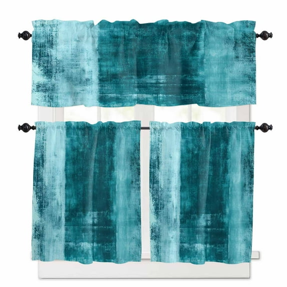 Collage Theme Kitchen Curtains Valances and Tiers Set of 3, 24 Inch ...