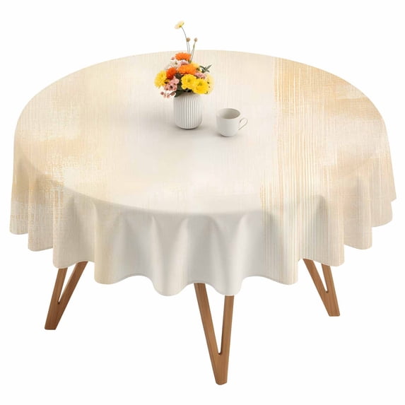 Collage Theme Round Tablecloth 54 inches Retro Beige Oil Painting ...