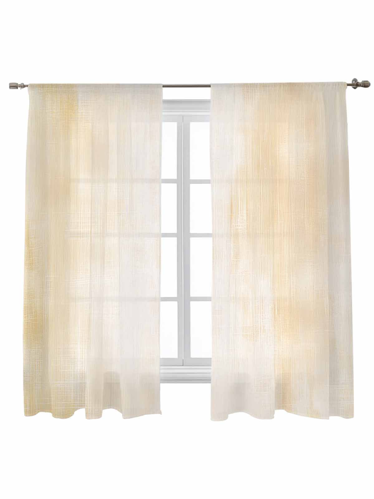 Collage Theme Sheer Curtains 72 inches Long 2 Panels Set Retro Off ...
