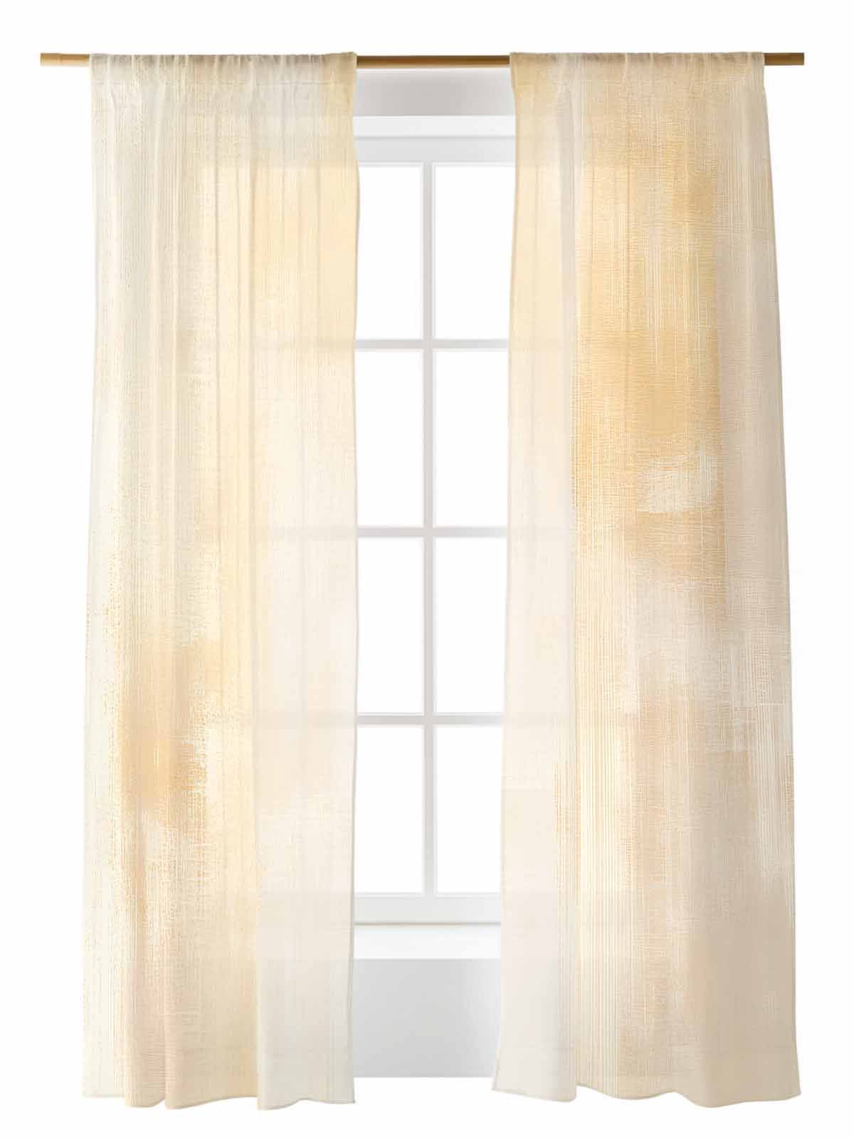 Collage Theme Sheer Curtains 84 inches Long 2 Panels Set Retro Beige ...