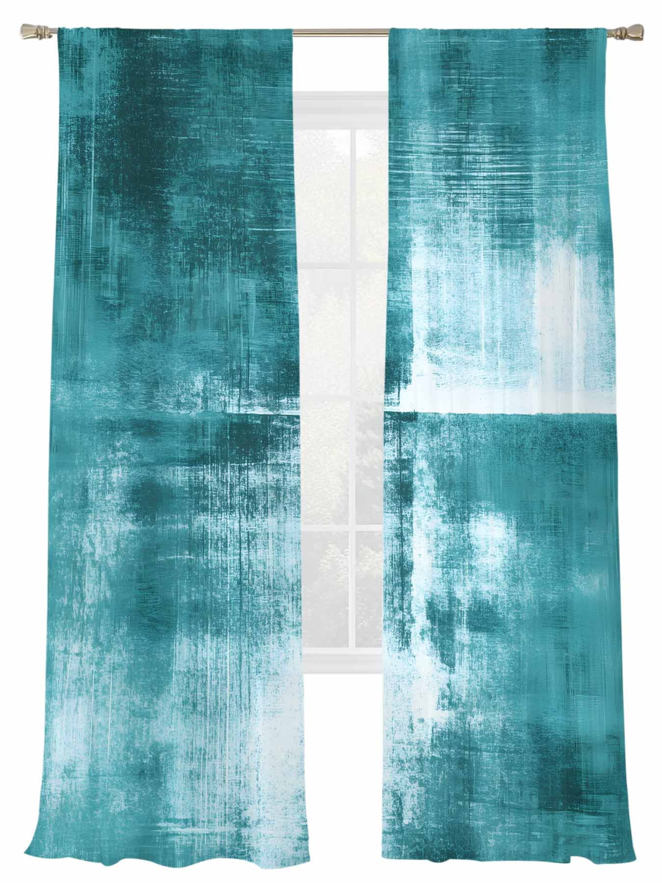 Collage Theme Sheer Curtains for Living Room Bedroom, Light-filtering ...