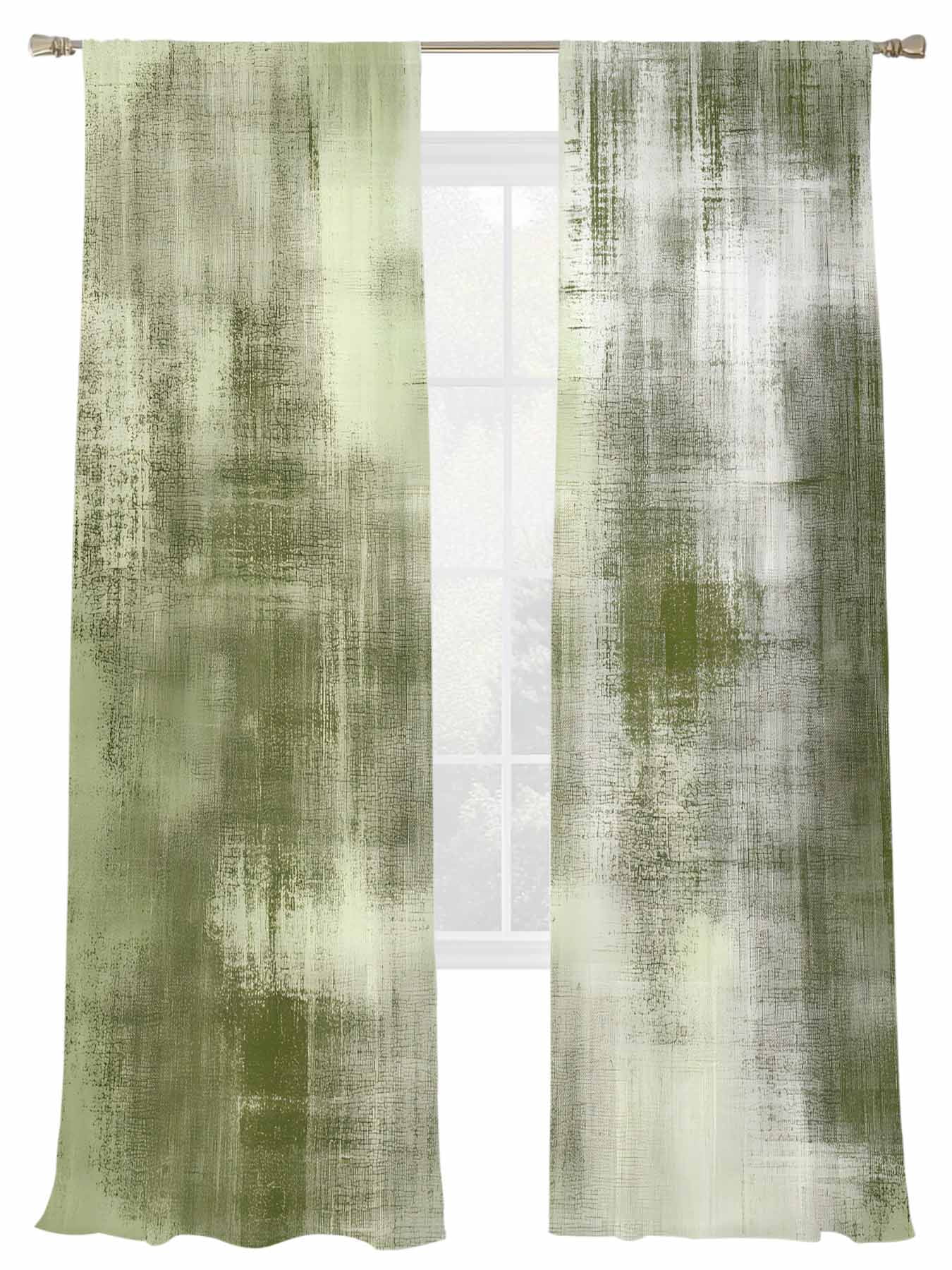 Collage Theme Sheer Curtains for Living Room Bedroom, Light-filtering ...