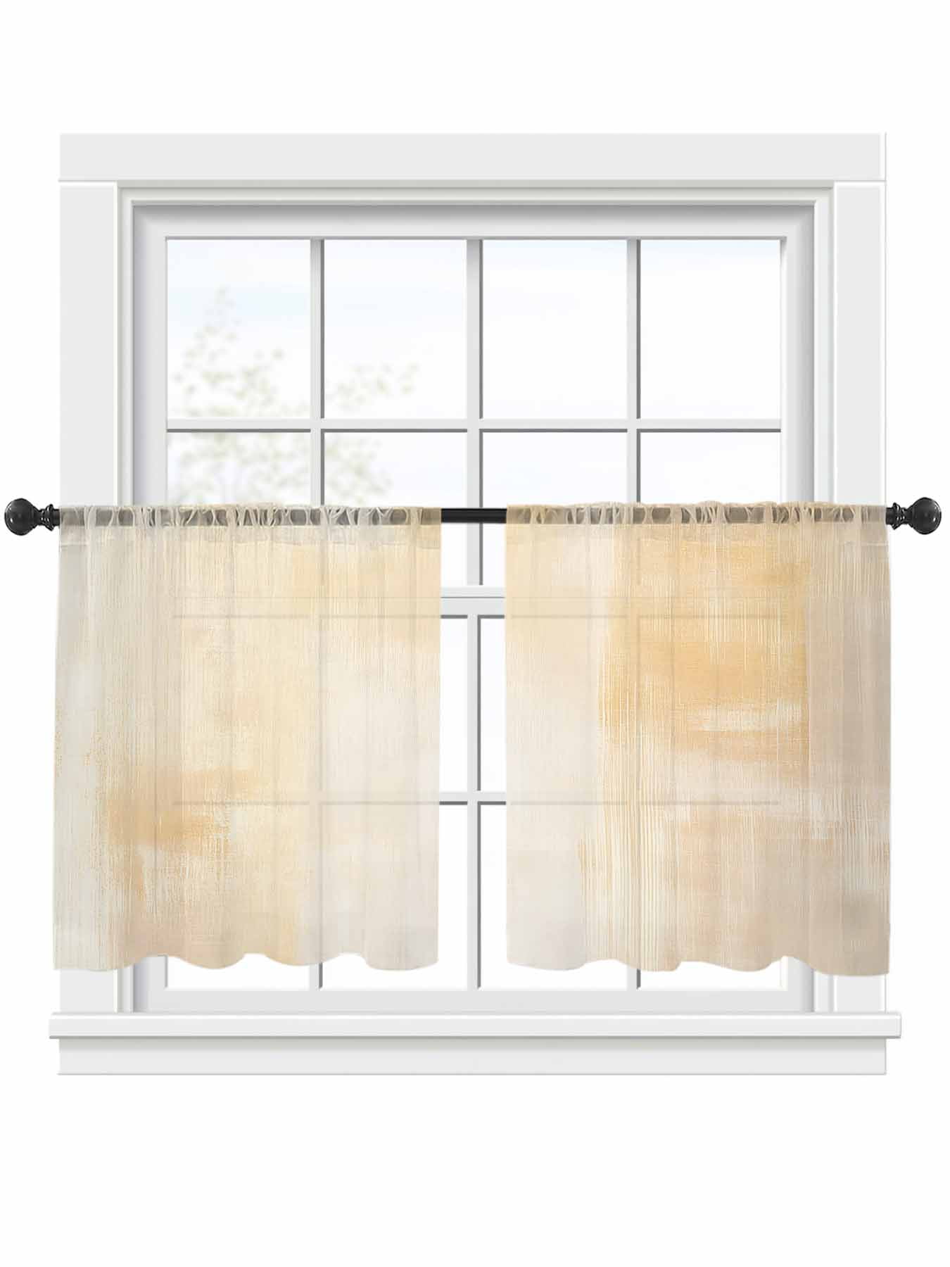 Collage Theme Sheer Curtains for Living Room Bedroom, Light-filtering ...