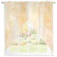 Collage Theme Sheer Curtains Swag Valances for Windows Retro Beige Oil ...