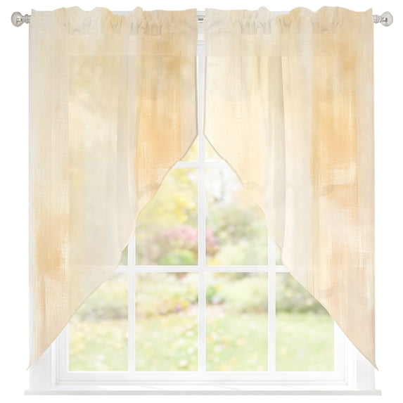 Collage Theme Sheer Curtains Swag Valances for Windows Retro Beige Oil ...