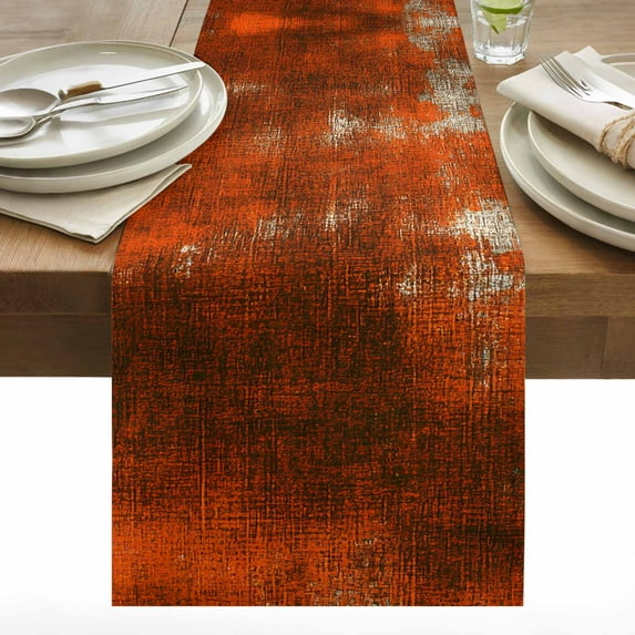 Collage Theme Table Runner 13x72 inch Retro Red Oil Painting Texture ...