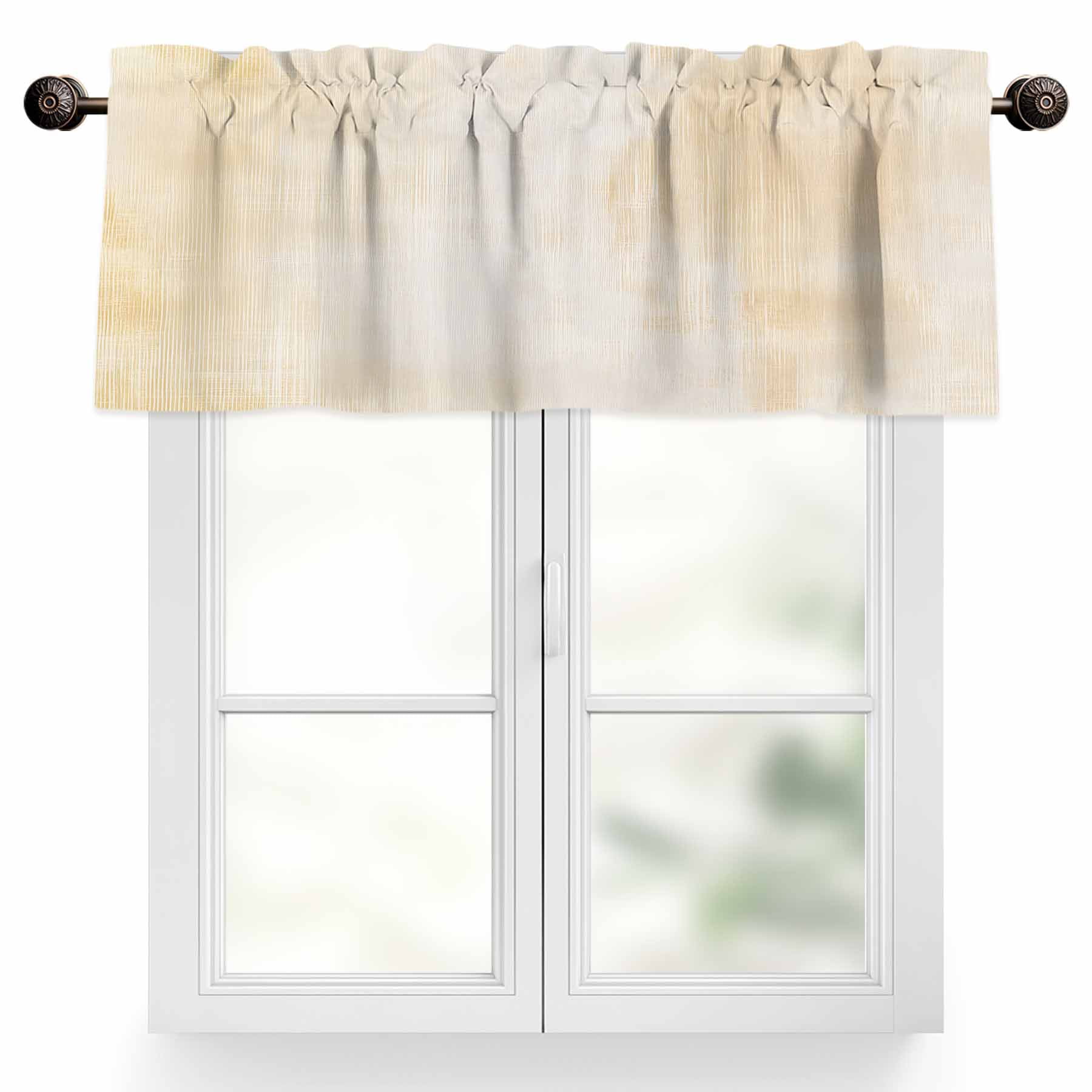 Collage Theme Valances for Windows, 60 x 18in, Retro Off White Oil ...
