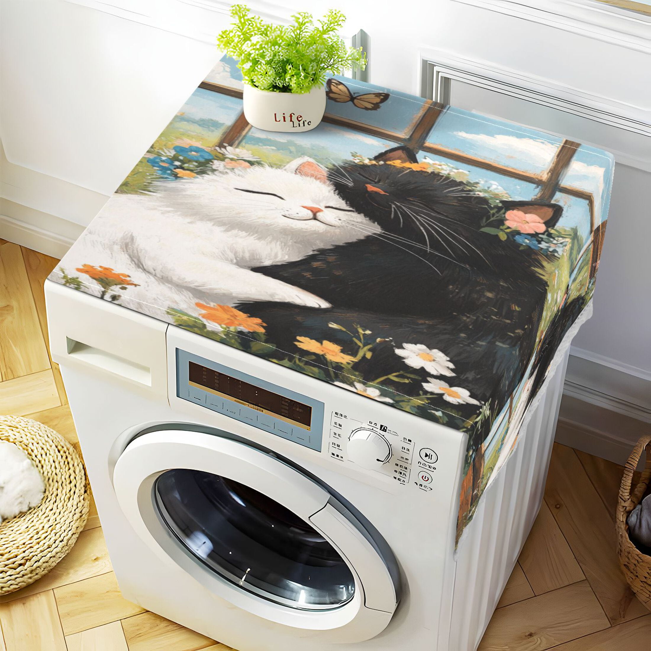 A Collage Of Two CatsWasher and Dryer Covers Dust-Proof and Oil ...