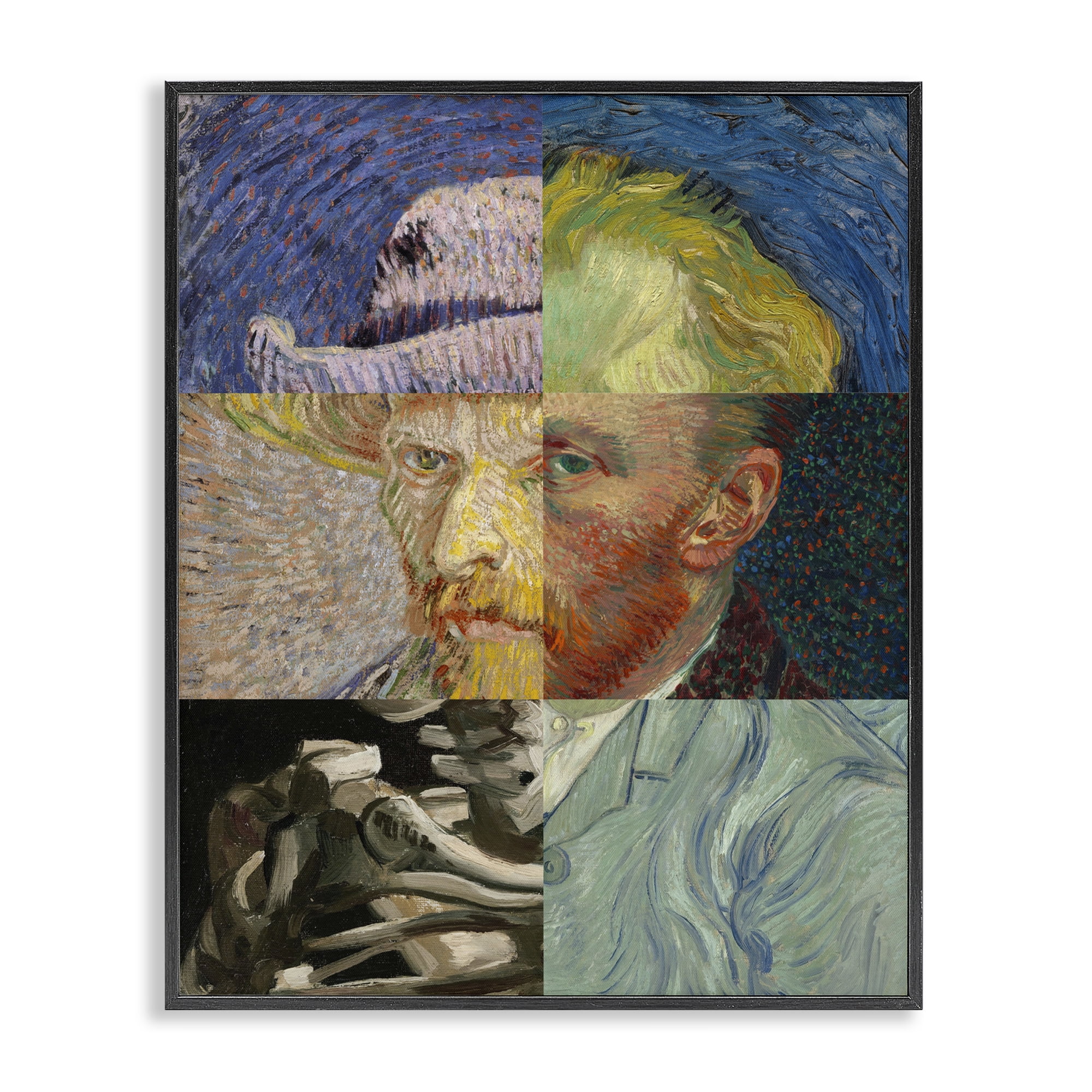 Collaged Van Gogh Portraits Black Framed Giclee Art, design by Masters ...