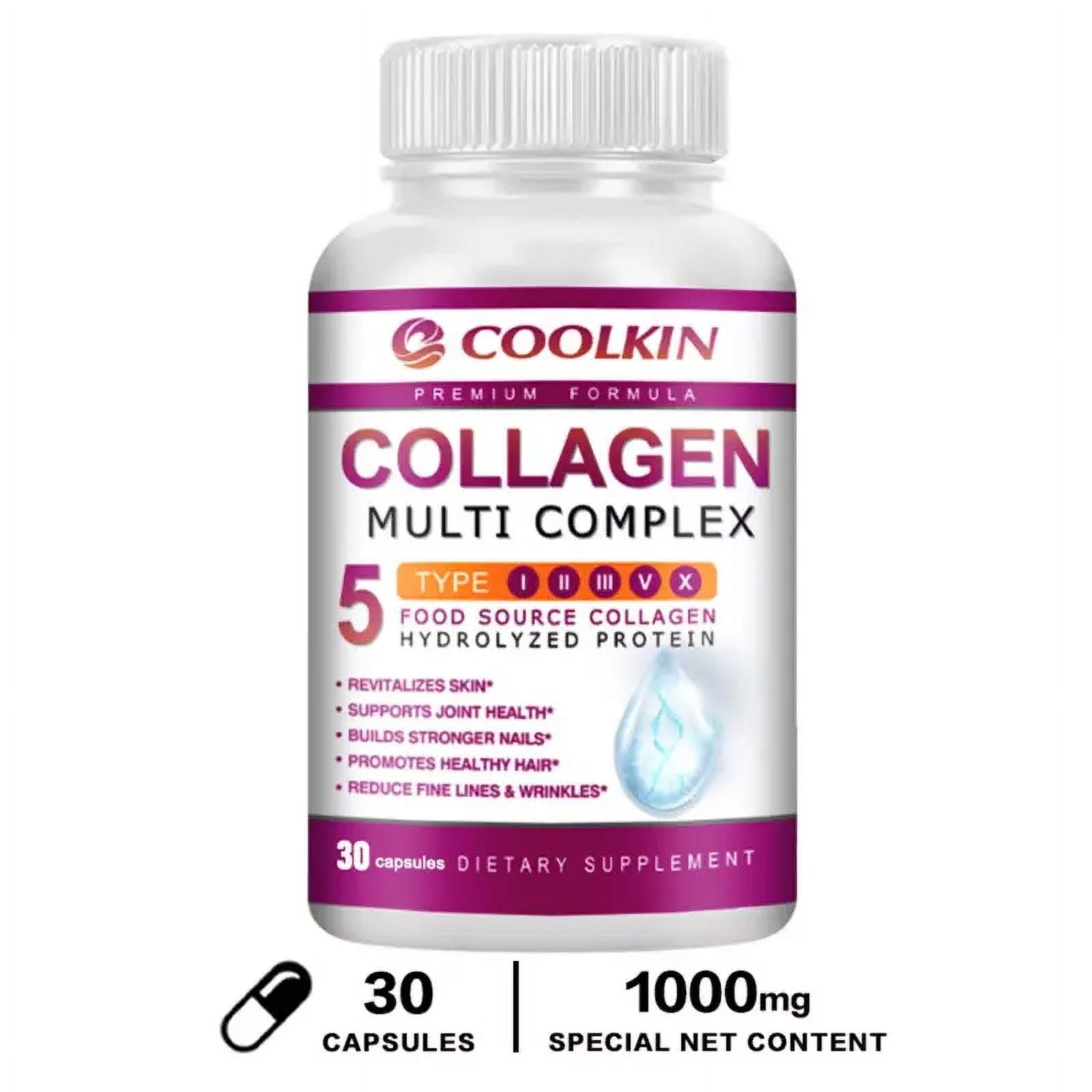 Collagen_1000Mg___Hydrolyzed_Protein_Peptides,Type_I,_Ii,_Iii,_V,_X ...
