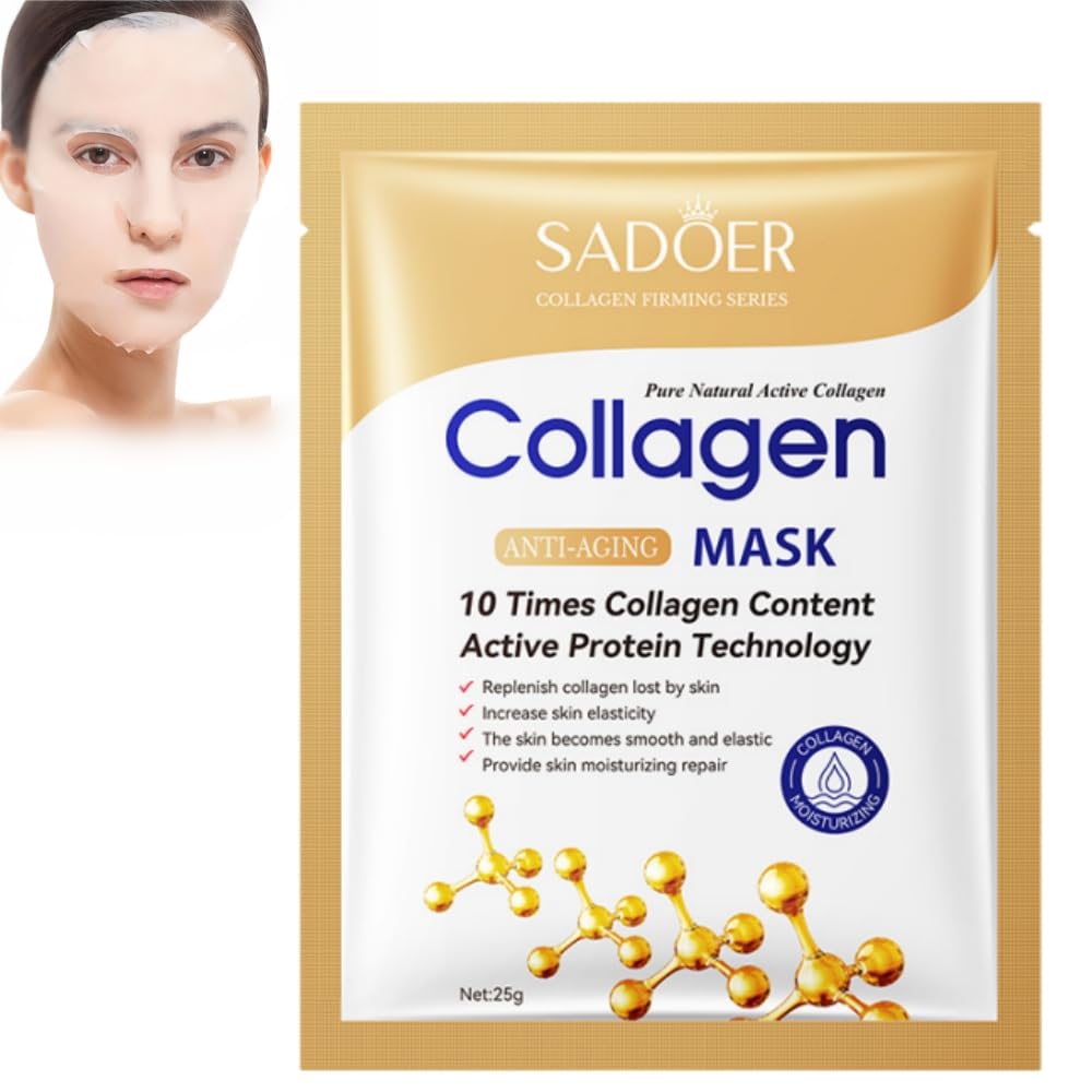 Collagen Anti-Aging Mask, Glow Face Mask Hydrating Anti-Wrinkle Lifting ...