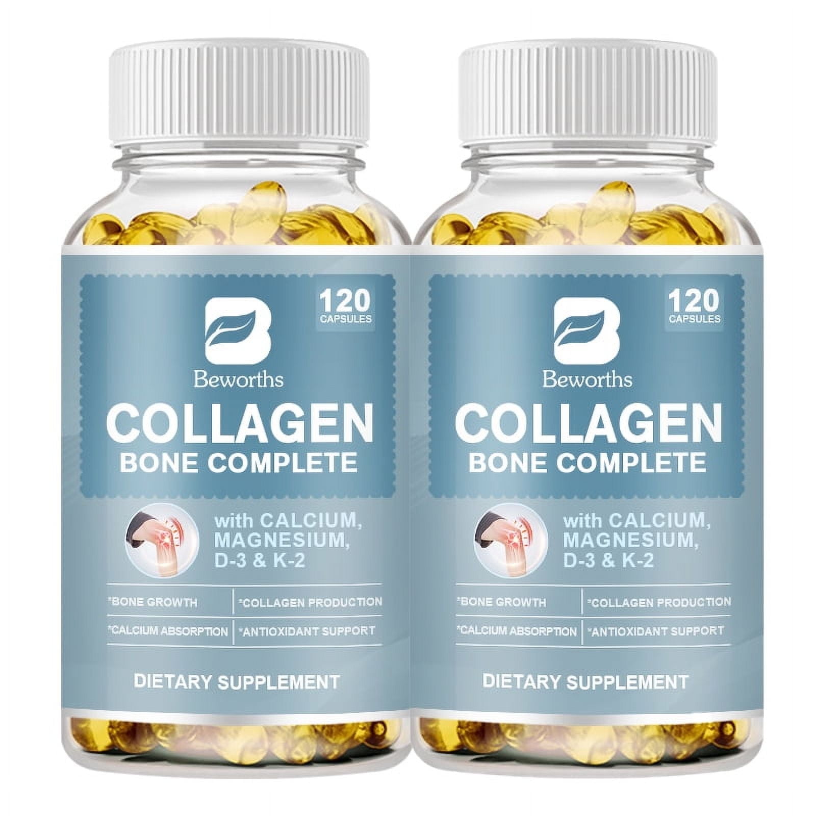 Collagen Bone Complete Capsules,Calcium & Magnesium Vitamin C D3 K2 ...