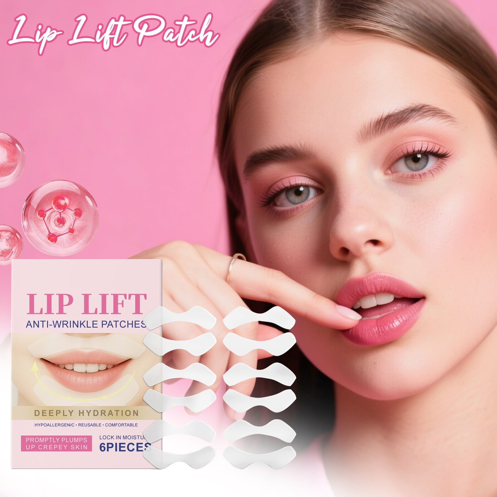 Collagen Crystal Lip Masks,Pink Lip Patches& Moisturizers Collagen Lip ...