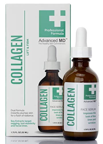 Collagen Face Serum Moisturizer For Wrinkles & Fine Lines Professional ...