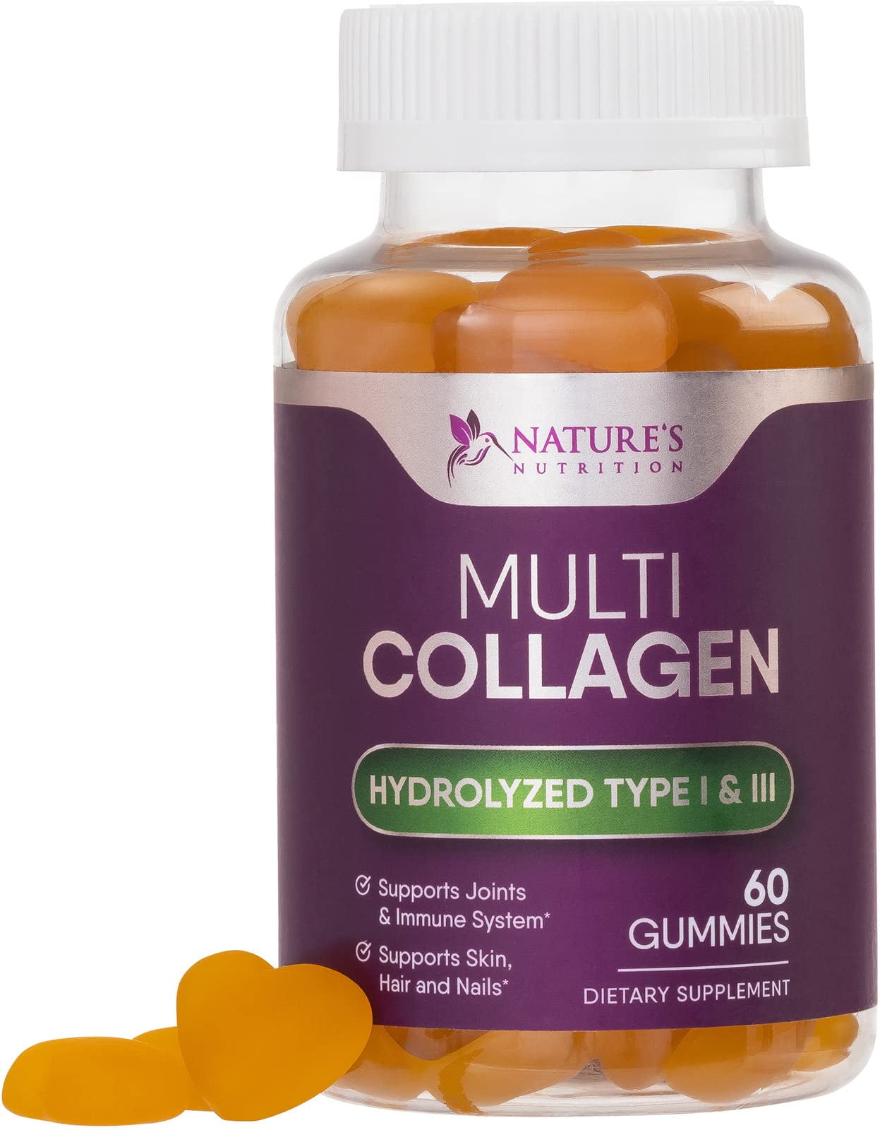 Collagen Gummies with Biotin - Hydrolyzed Collagen Peptides Supplement ...