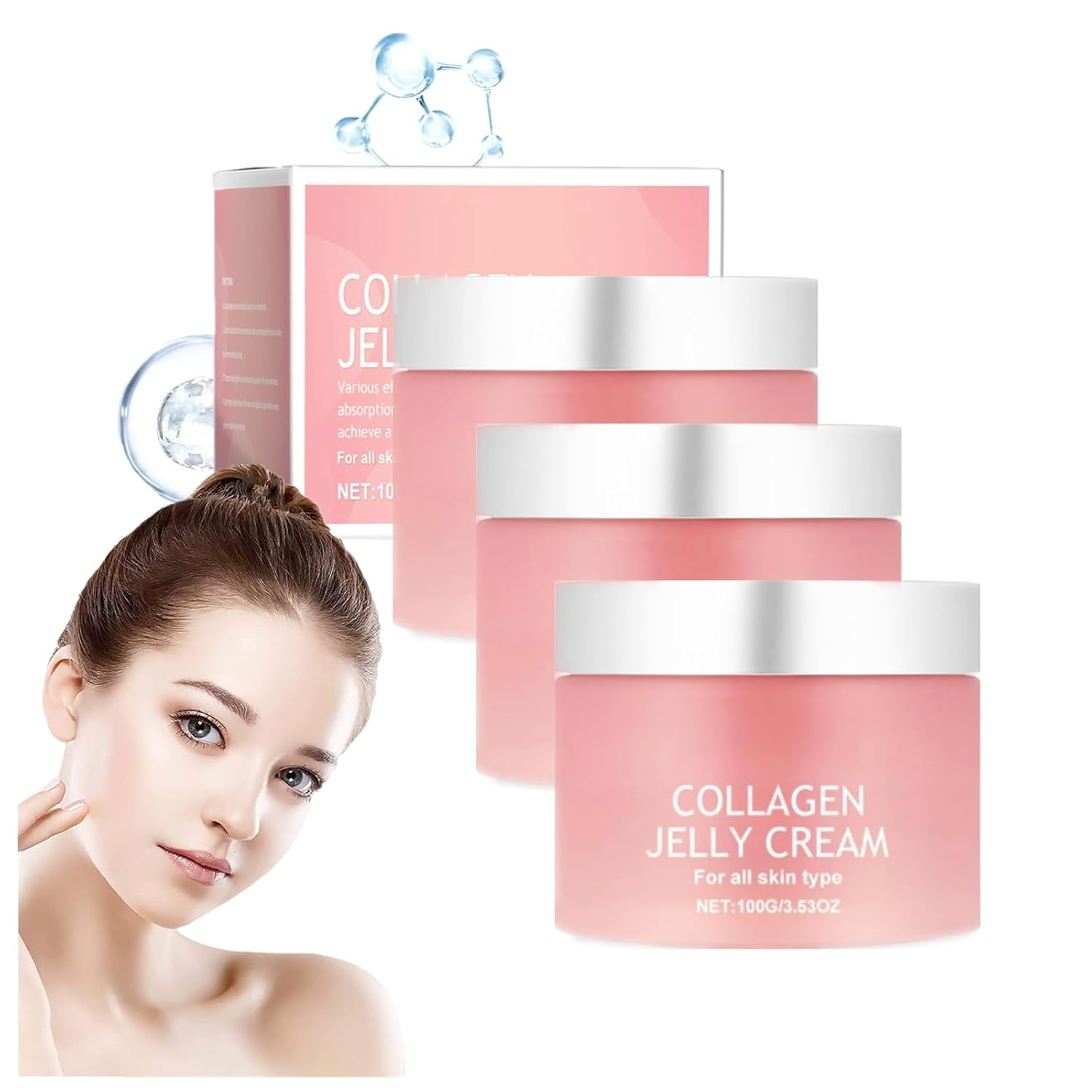 Collagen Jelly Cream, Hydrating & Firming Moisturizer with Freeze-Dried ...