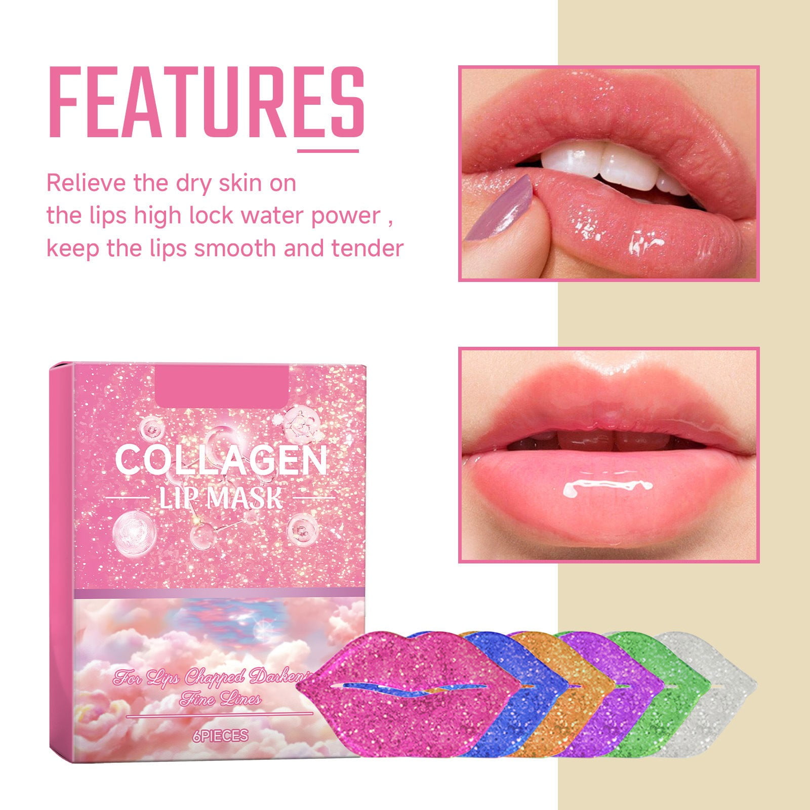 Collagen Lip Mask To Lighten Lip Lines, Moisturize And Moisturize Lips ...