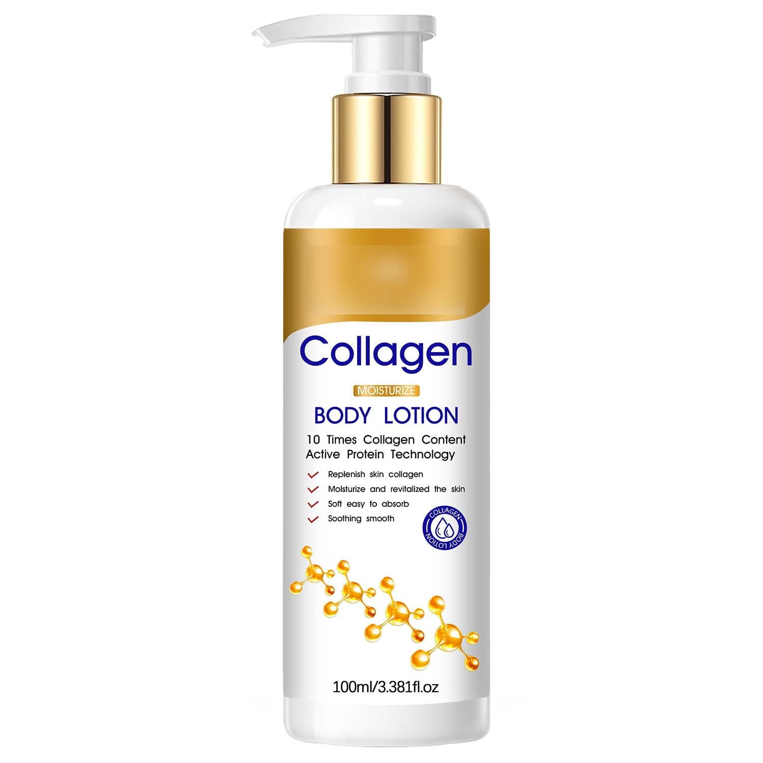 Collagen Moisturize Body Lotion 100ml/3.38fl.oz, 10 Times Collagen ...