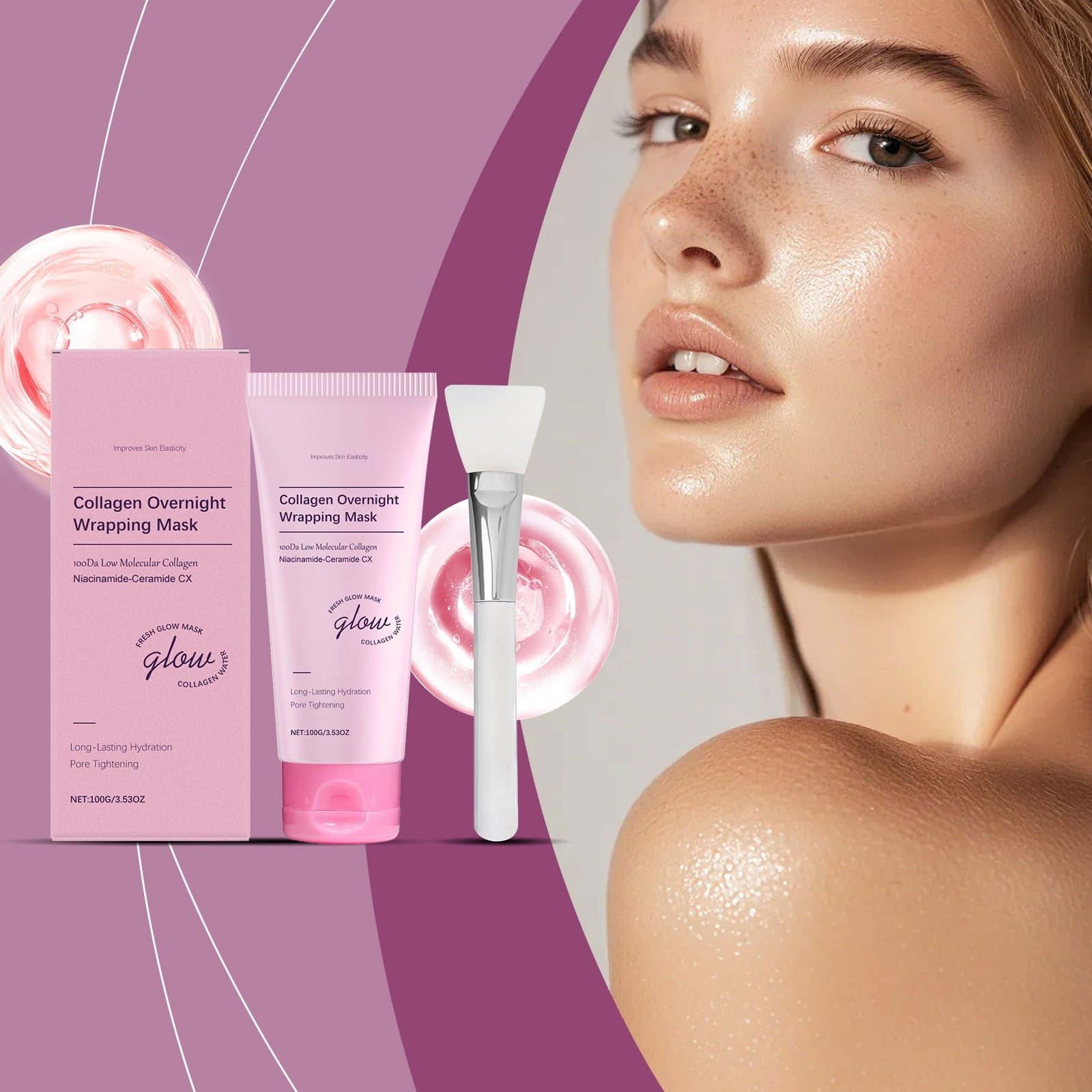 Collagen Overnight Wrapping Peel Off Facial MasK Pack Elasticity ...