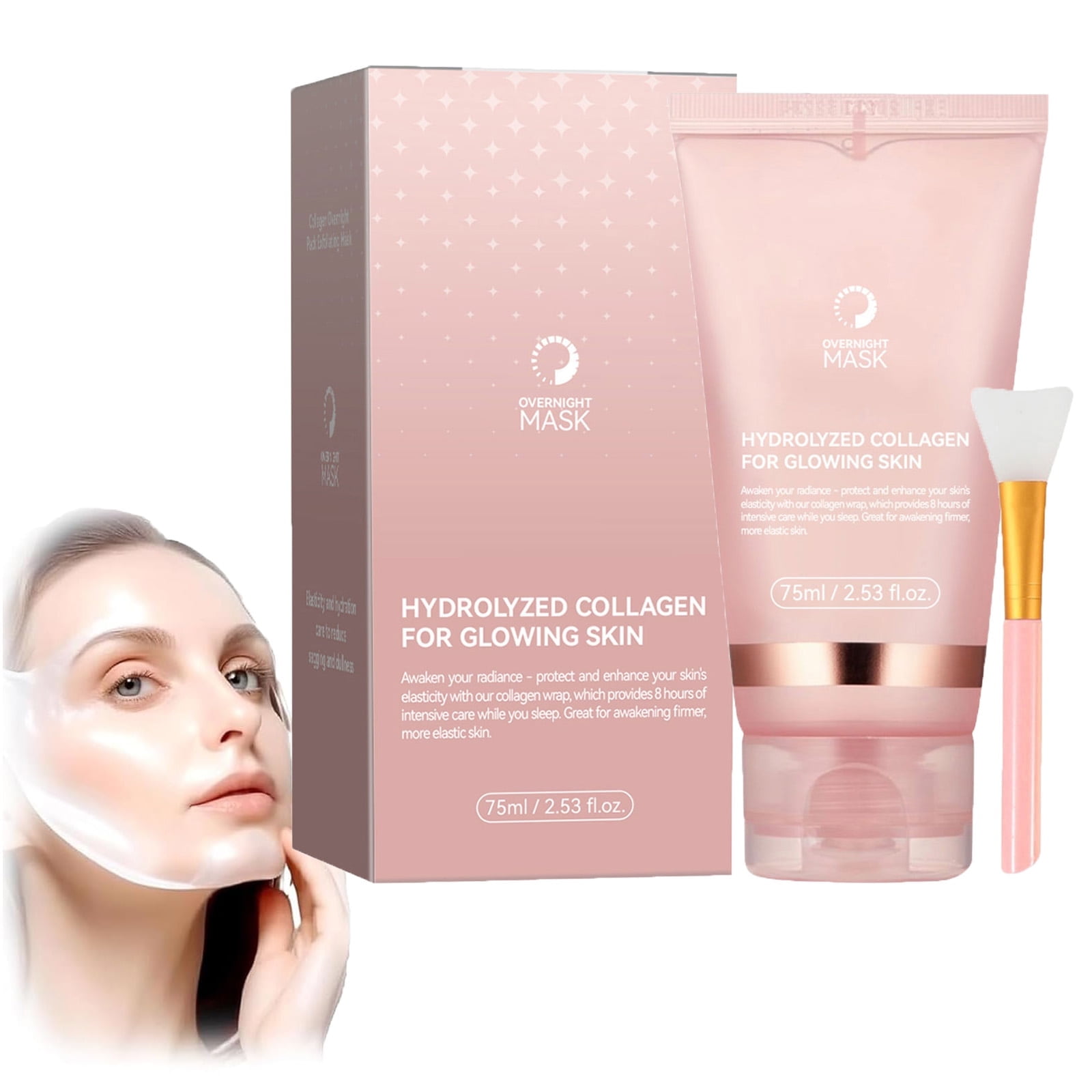 Collagen Overnight Wrapping Peel-Off Mask Kit, Collagen Wrapping Facial ...