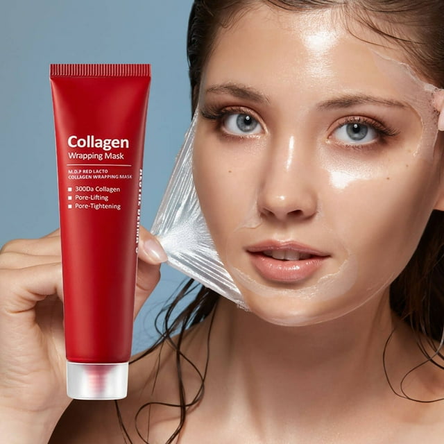 Collagen Peel off Mask,MDP RED LACTO COLLAGEN WRAPPING MASK, Glowy Skin ...