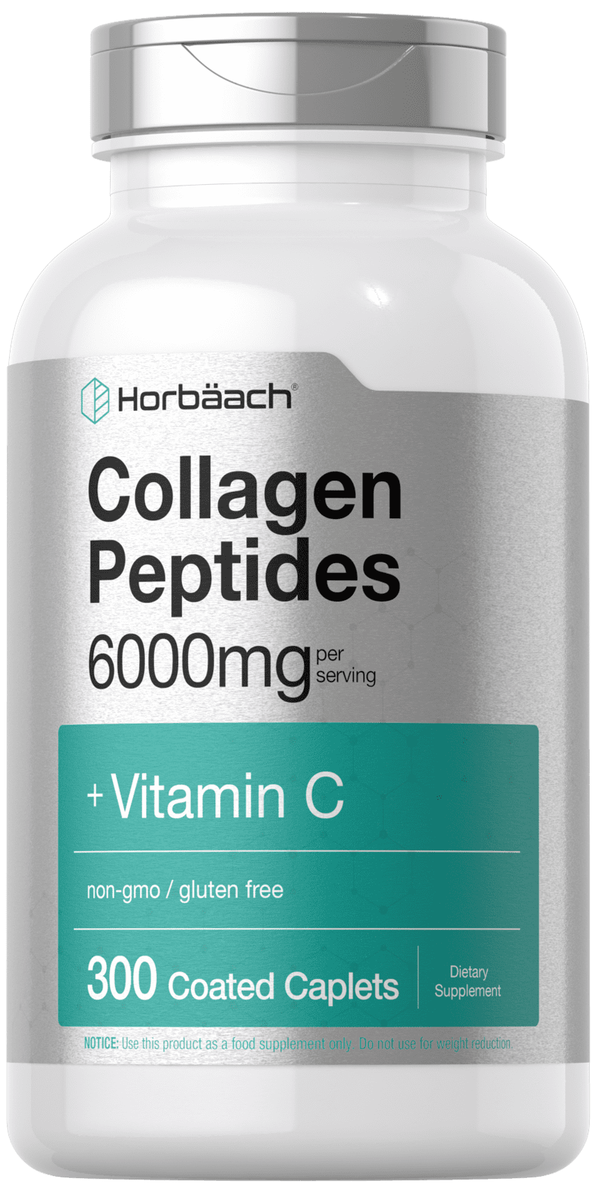 Collagen Peptides 6000mg | 300 Caplets | with Vitamin C | by Horbaach - Walmart.com