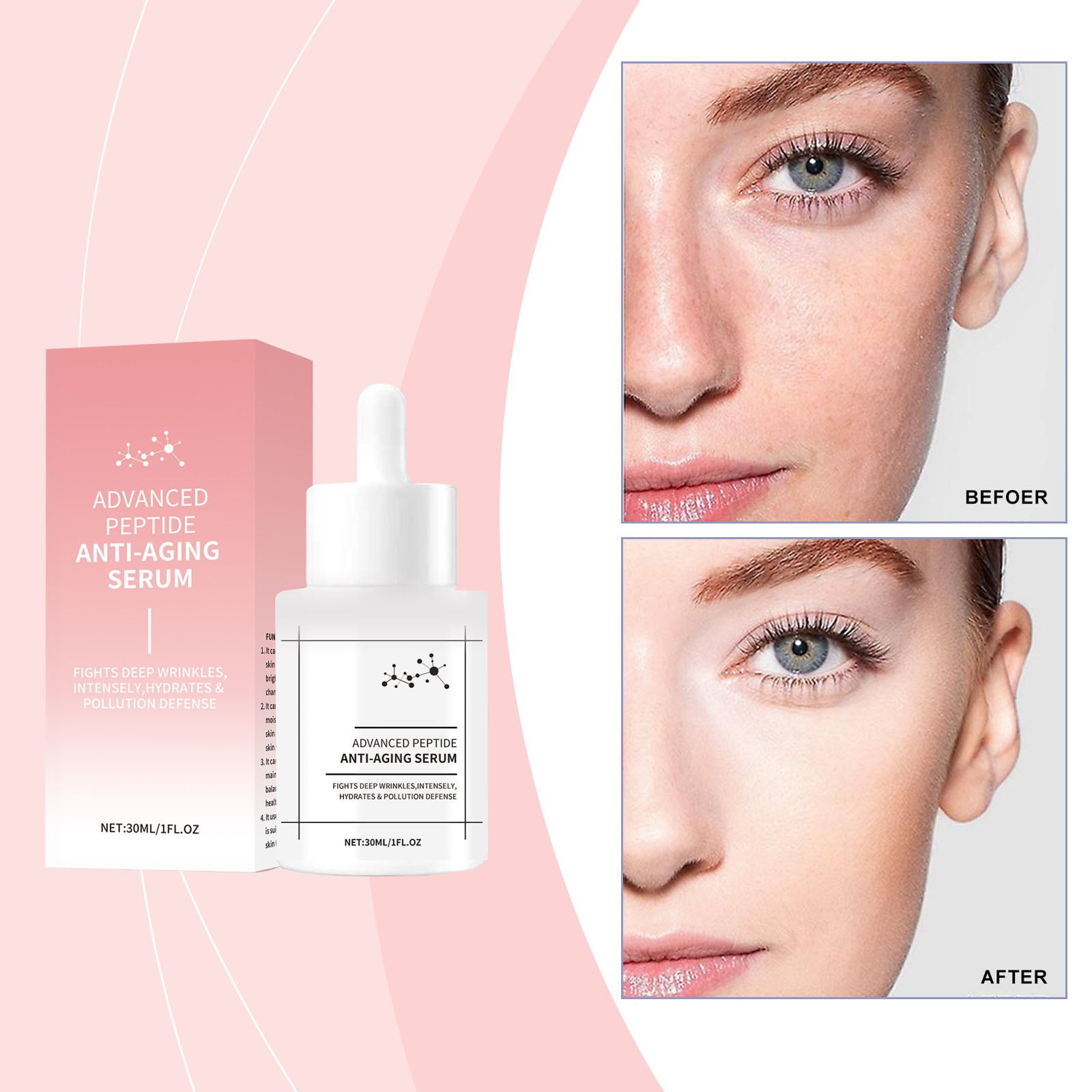 Collagen & Peptides Plumping Facial Serum,Concentrate Peptides Serum ...