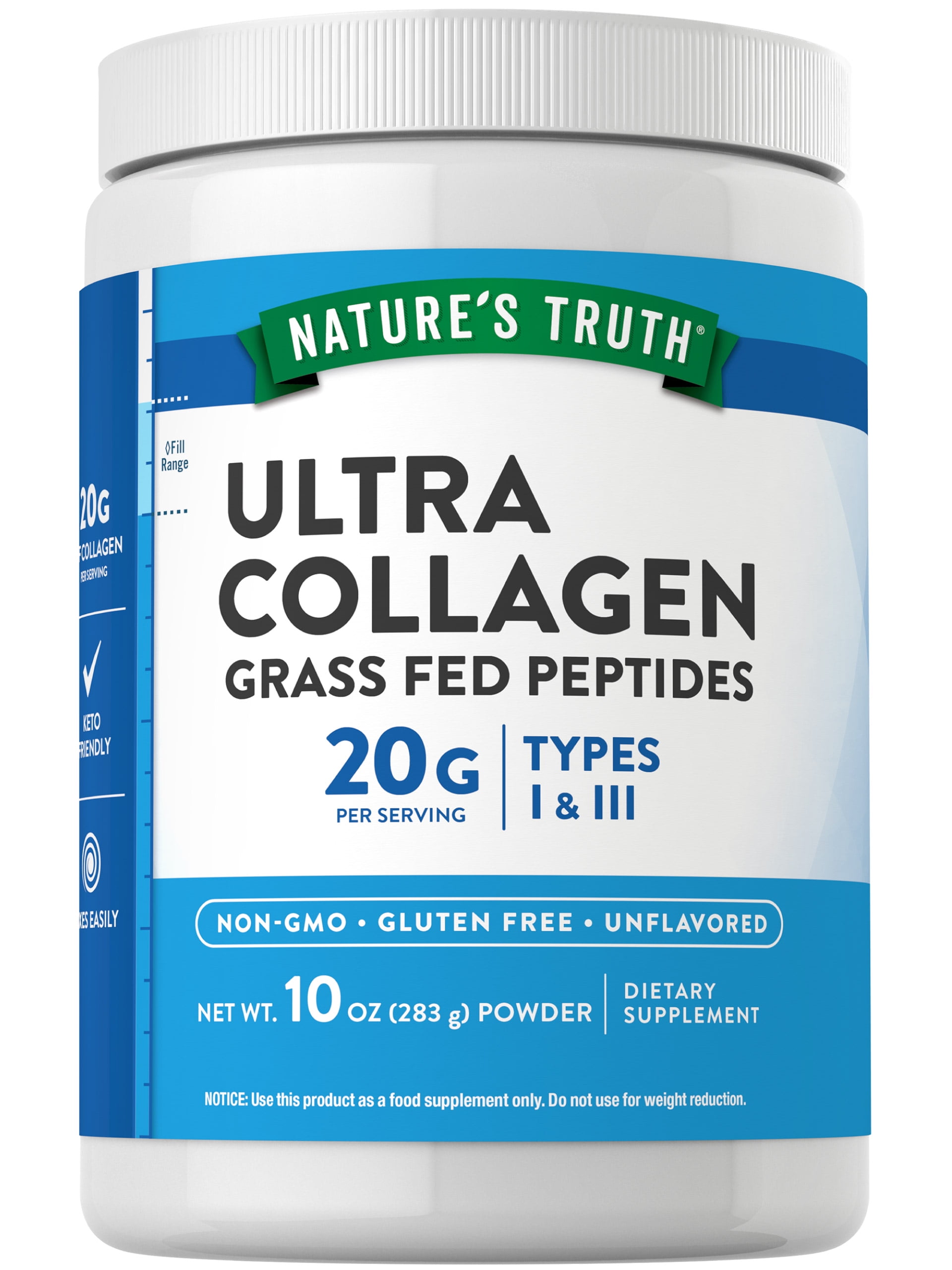 Nature's Truth, Collagen Peptides Powder, 10 oz, Grass Fed Type 1 & 3 ...