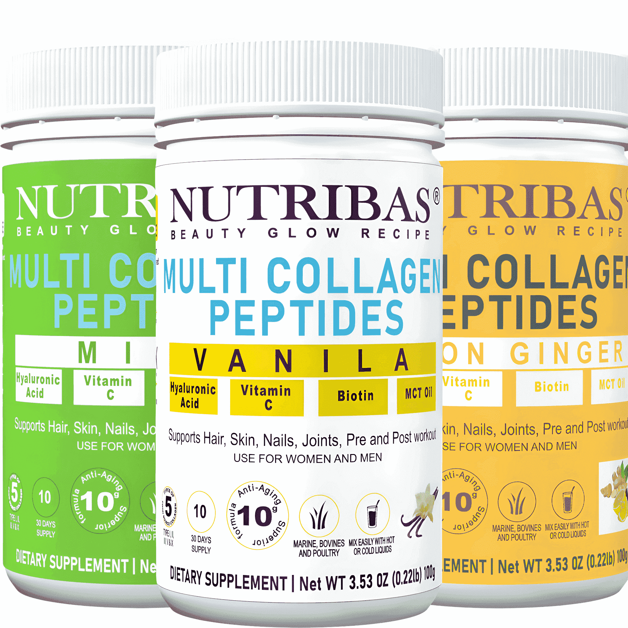 Nutribas Collagen Powder for Women and Men | Multi Collagen Peptides ...