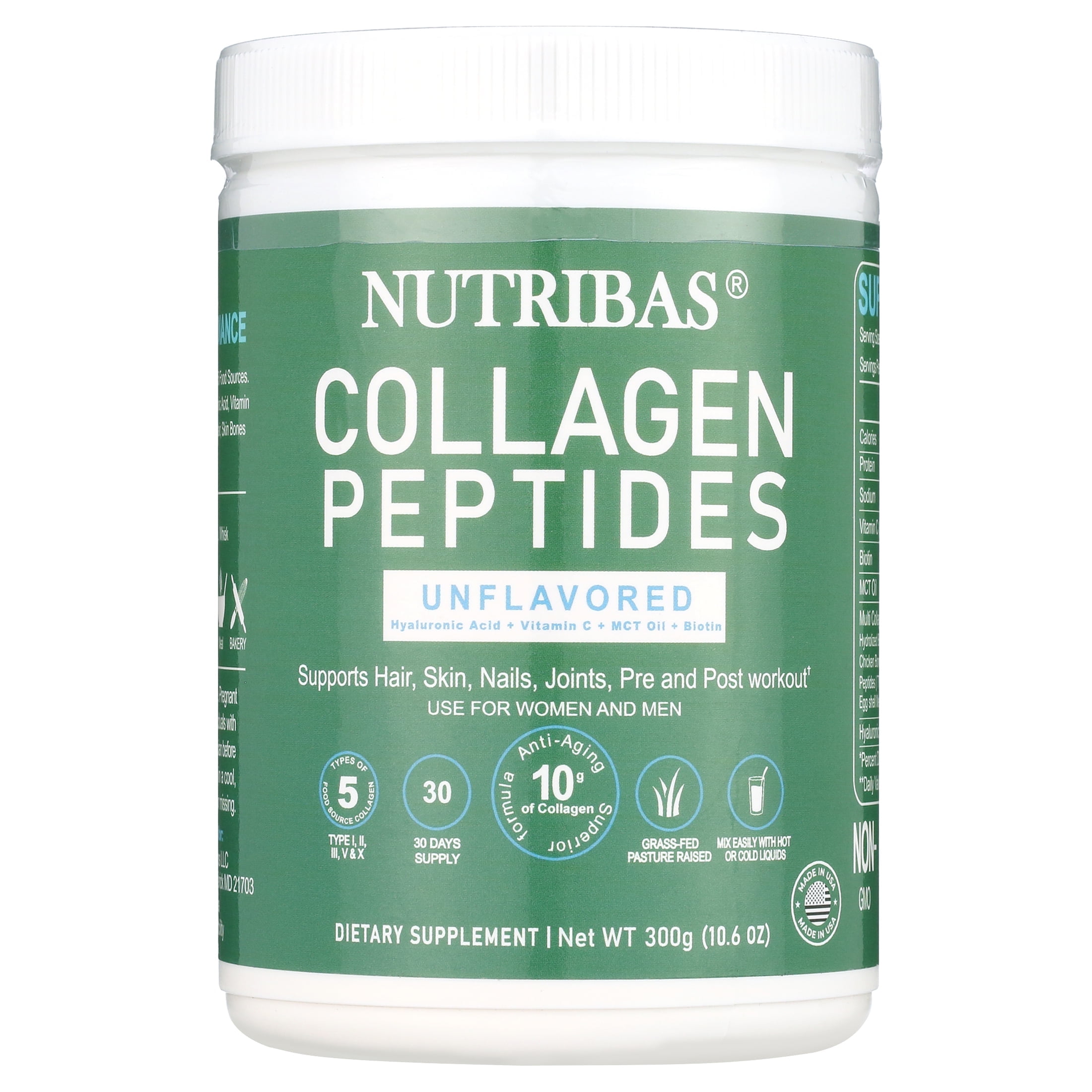 NUTRIBAS® Multi Collagen Peptides Powder Unflavored Type I, II, III, V ...