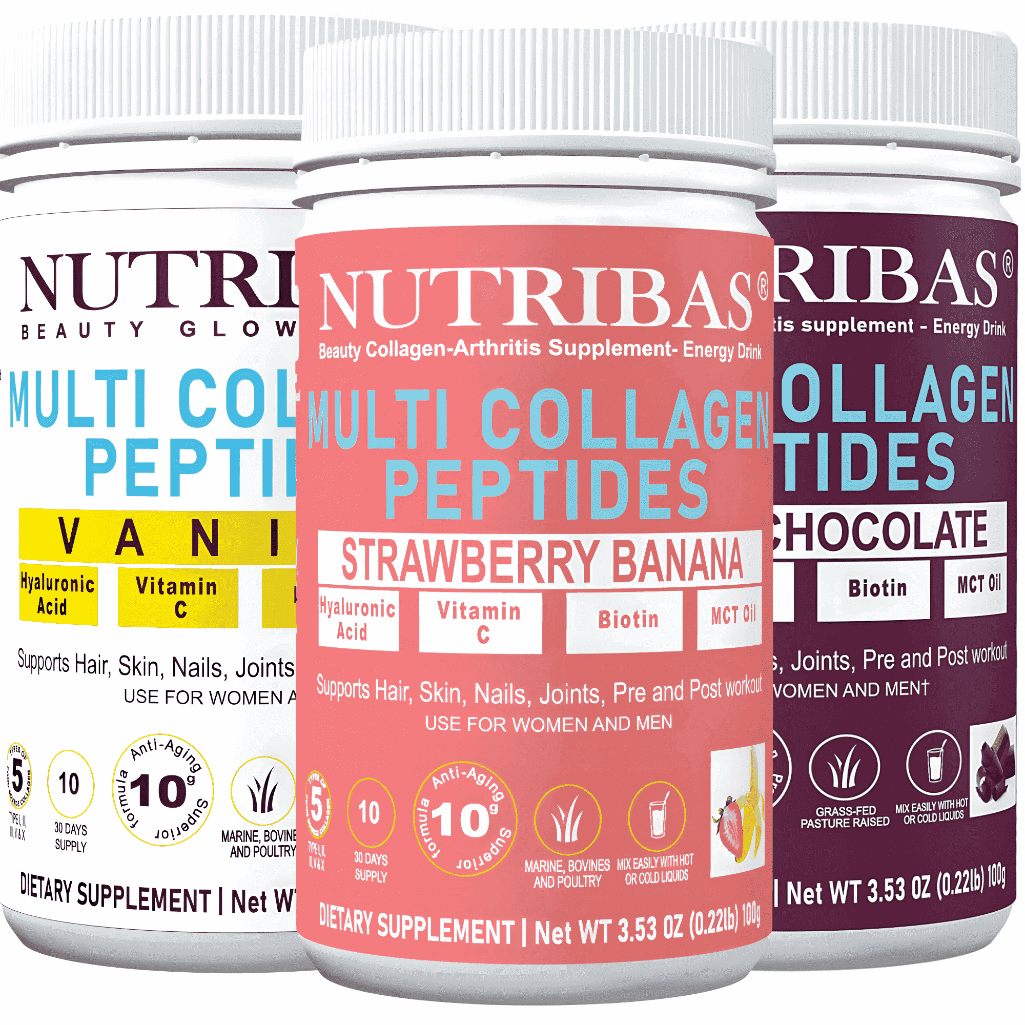 Nutribas Multi Collagen Protein Pack Chocolate with Biotin, Vitamin C ...