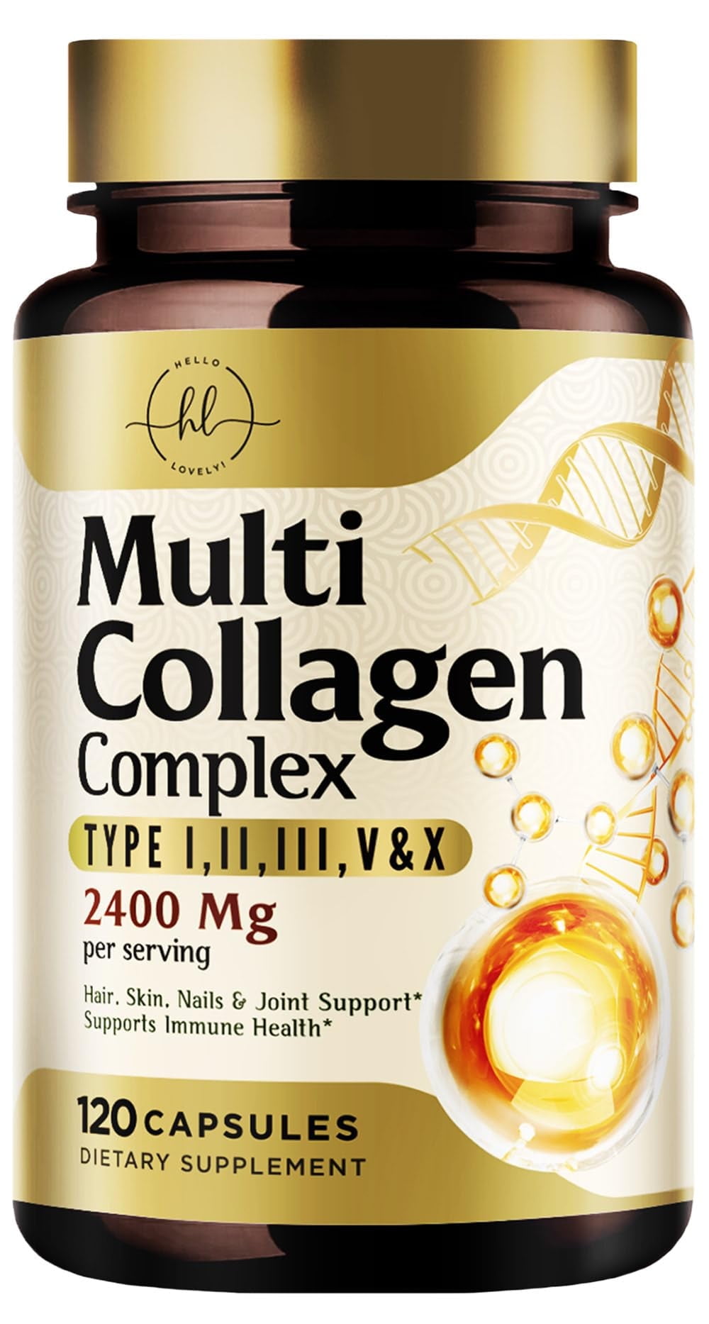 Hello Lovely Multi Collagen Peptides Supplement, Types I II III V X ...